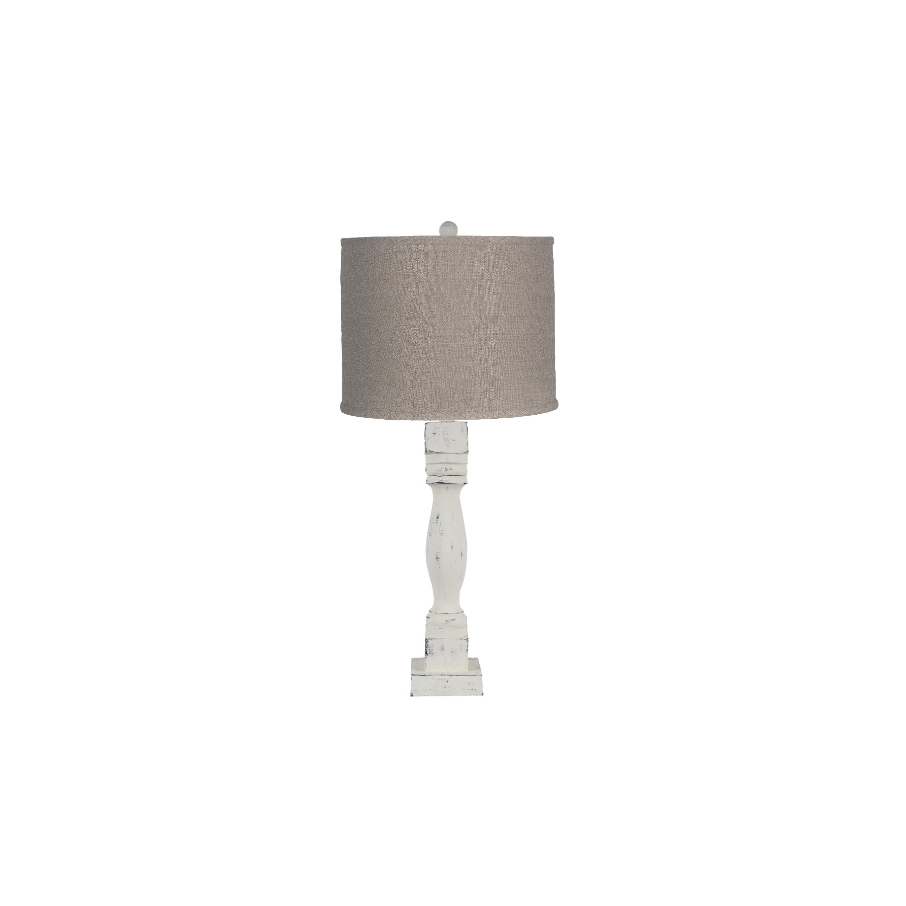 Distressed White Table Lamp with Neutral Fabric Shade - Walmart.com