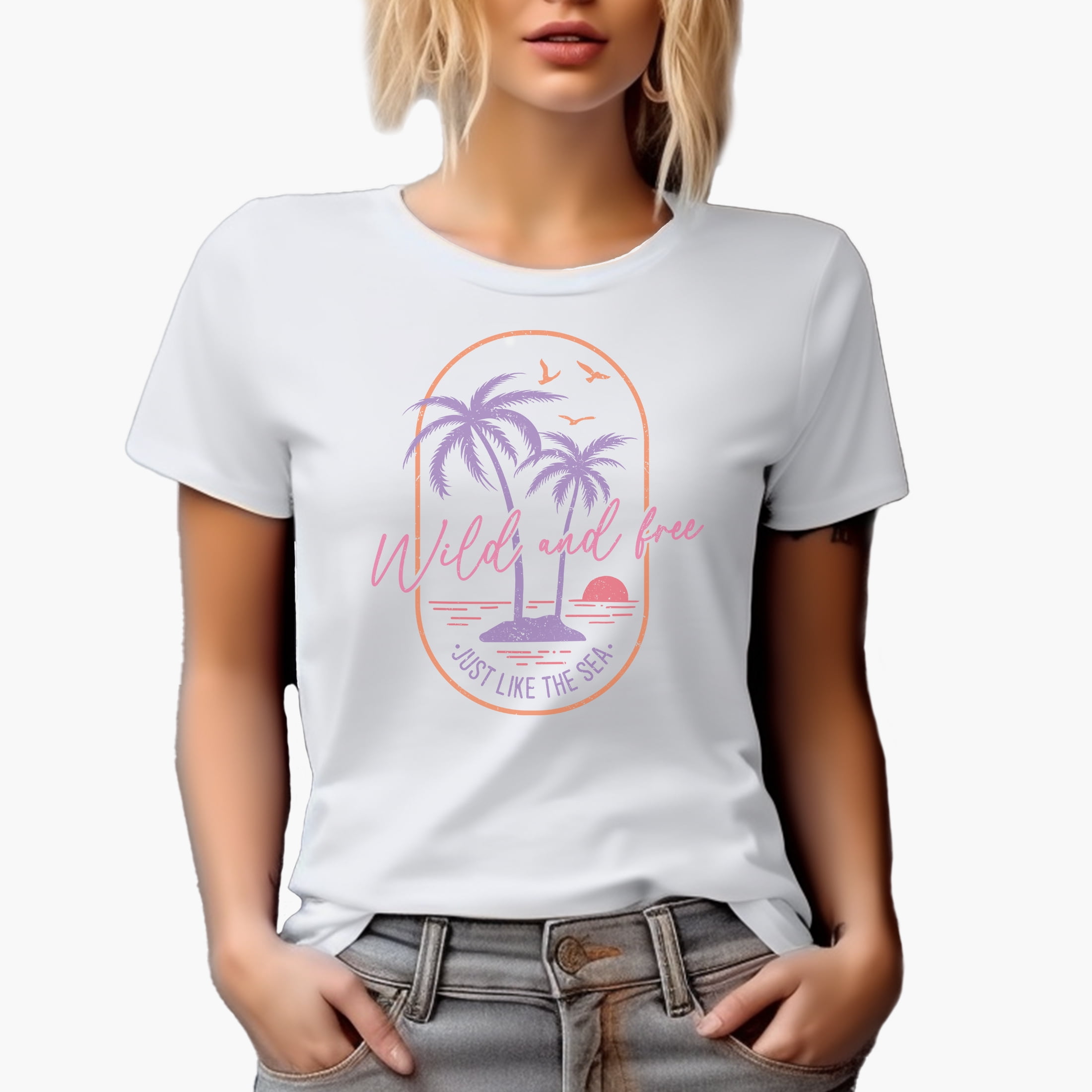 Distressed Wild and Free Just Like the Sea - Palm Trees, Beach or ...