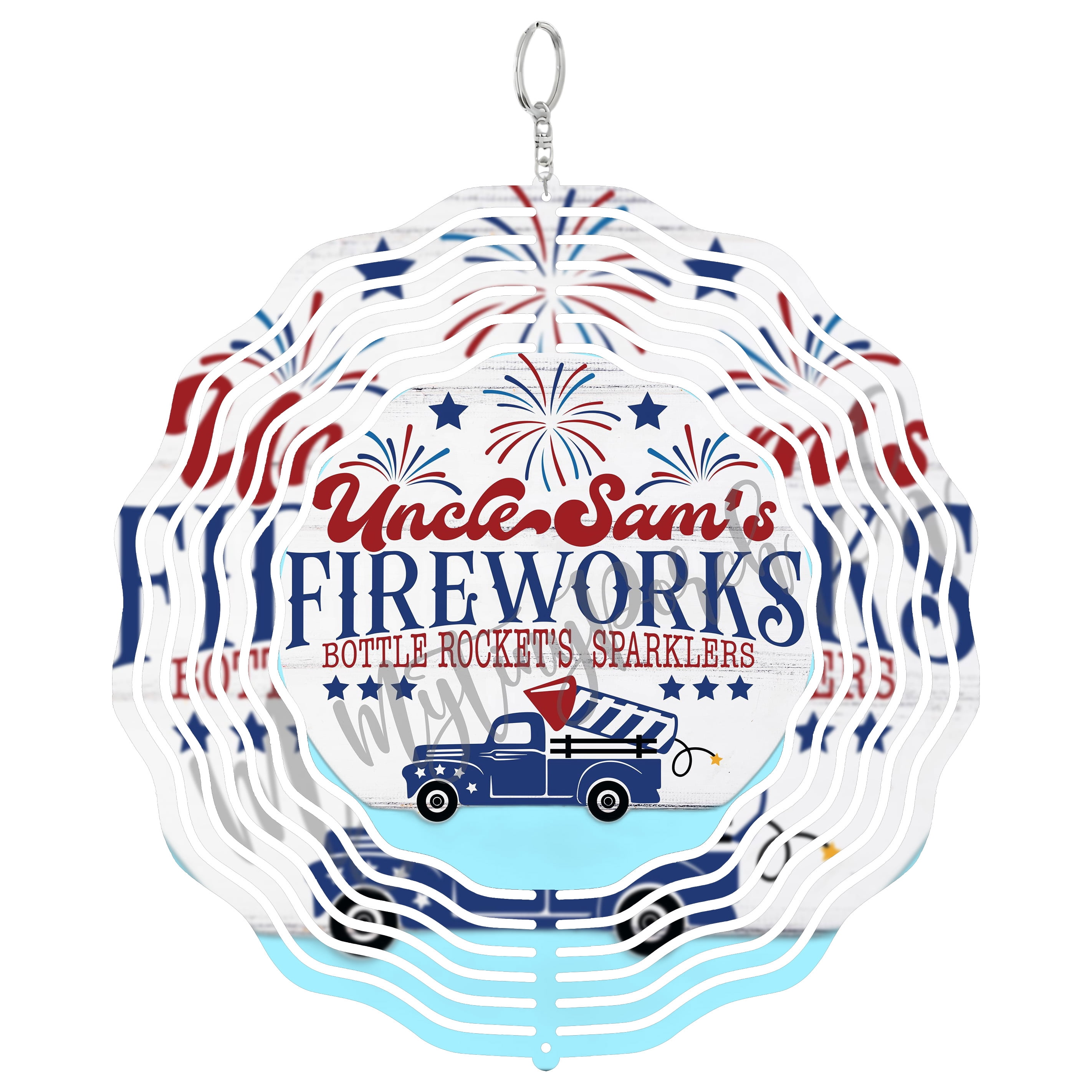 Distressed Wood 4th Of July 3D Wind Spinner, Rustic Patriotic Decor ...