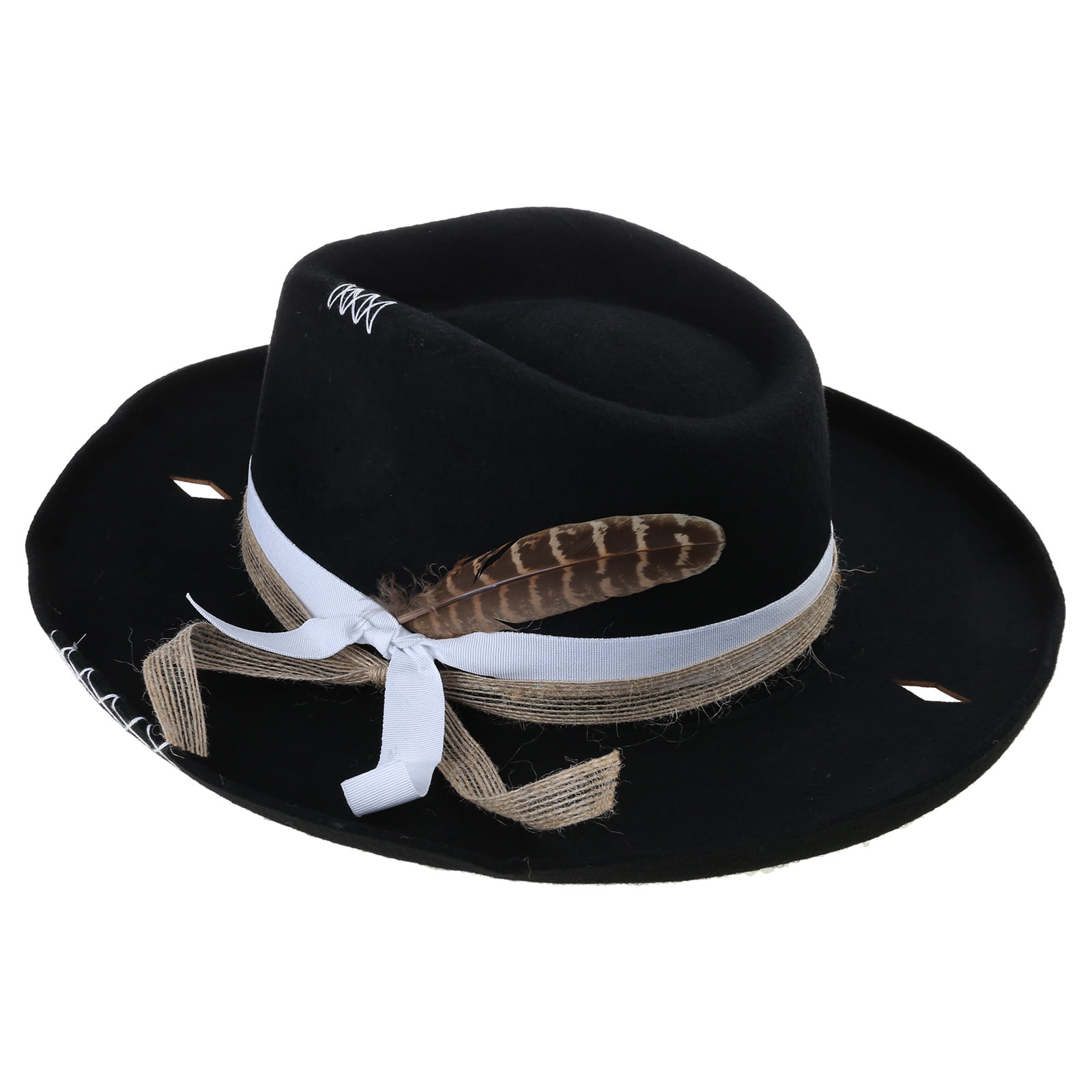 Distressed Woven Belt Hat Formal Hat Stage Show Hat Headwear Masquerade ...
