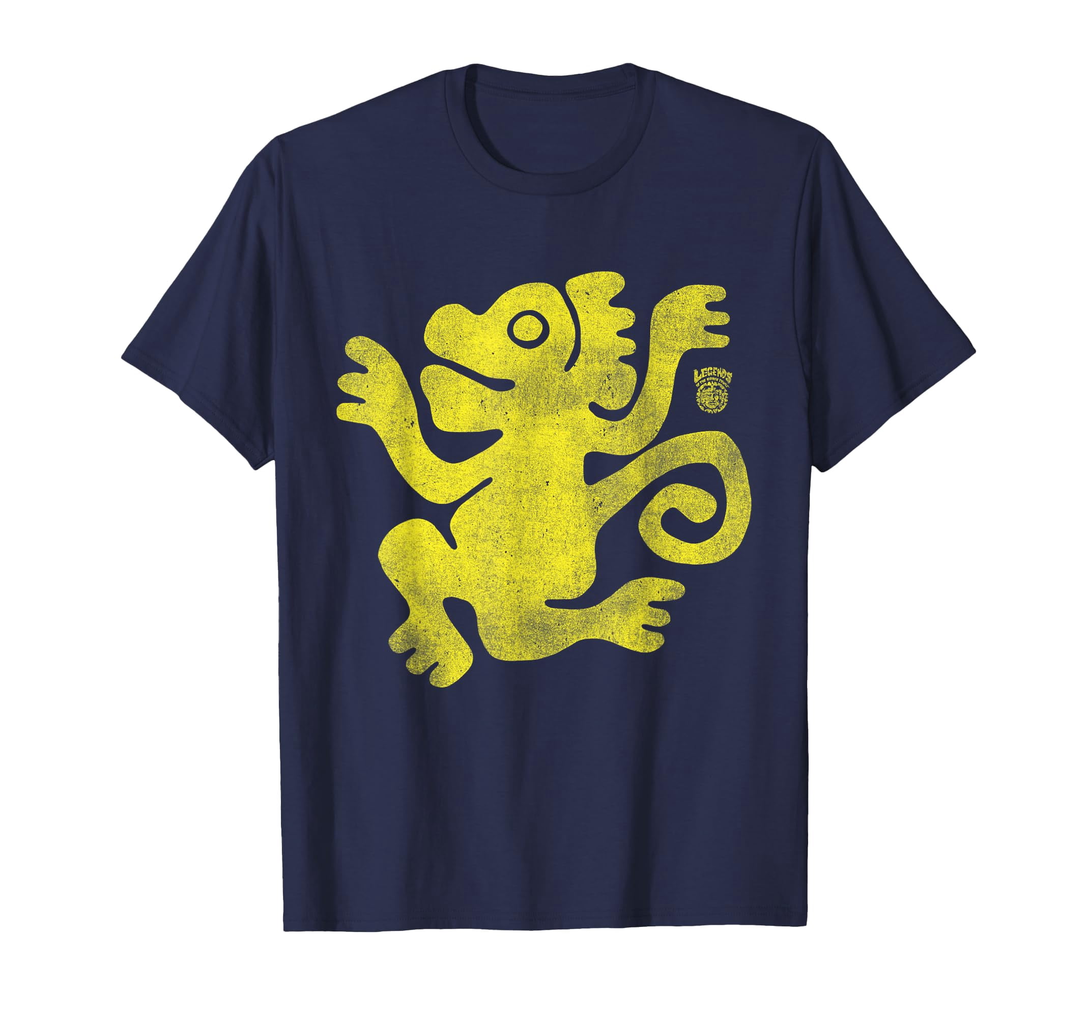 Distressed Yellow Lizard Graphic Navy T-Shirt for Unique Retro Style ...