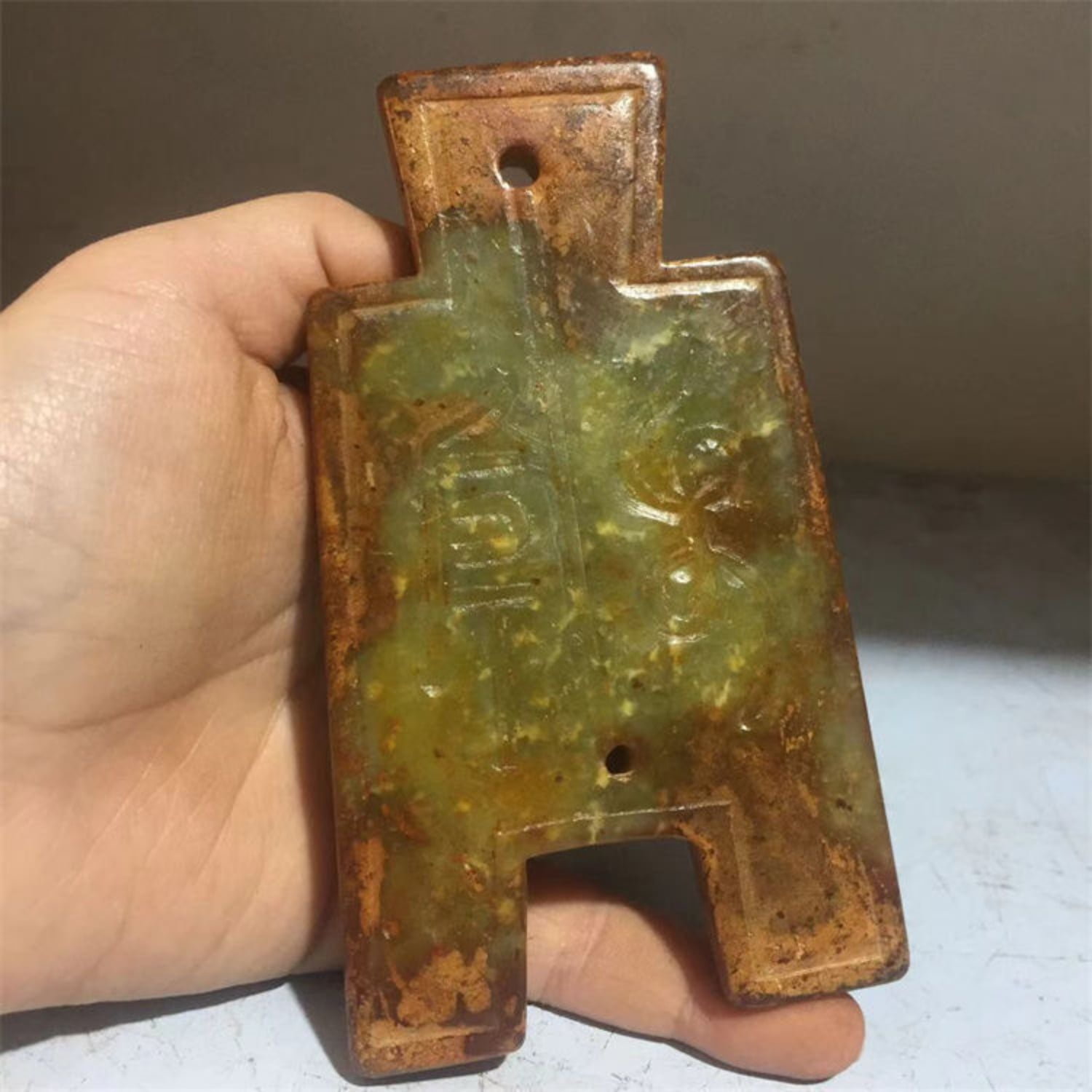 Distressed jade old xiuyu old object jade ornaments collection knife ...