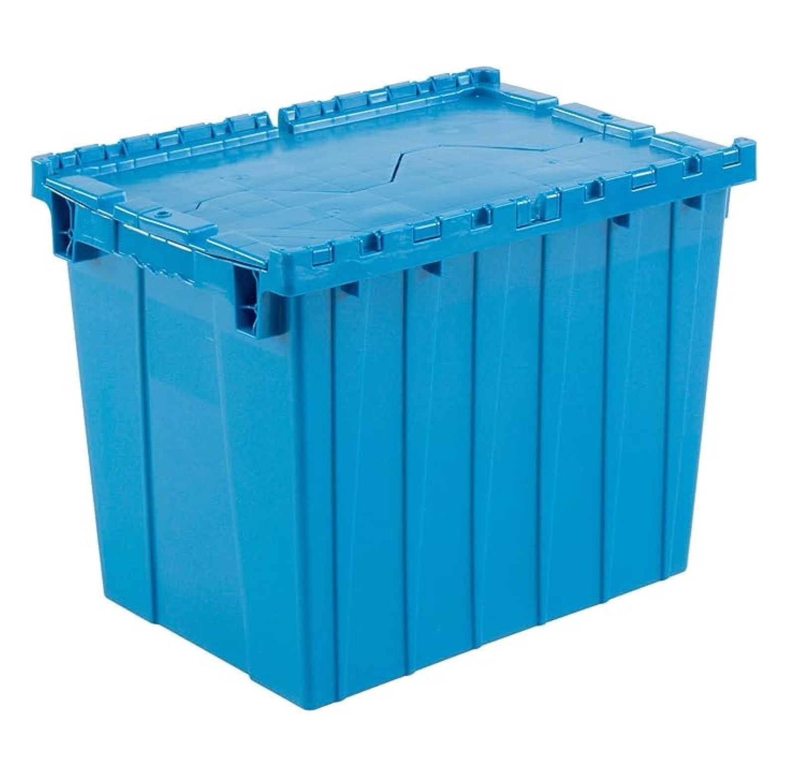 Distribution Container with Hinged Lid, 22x15x17 Inch, Blue - Heavy ...