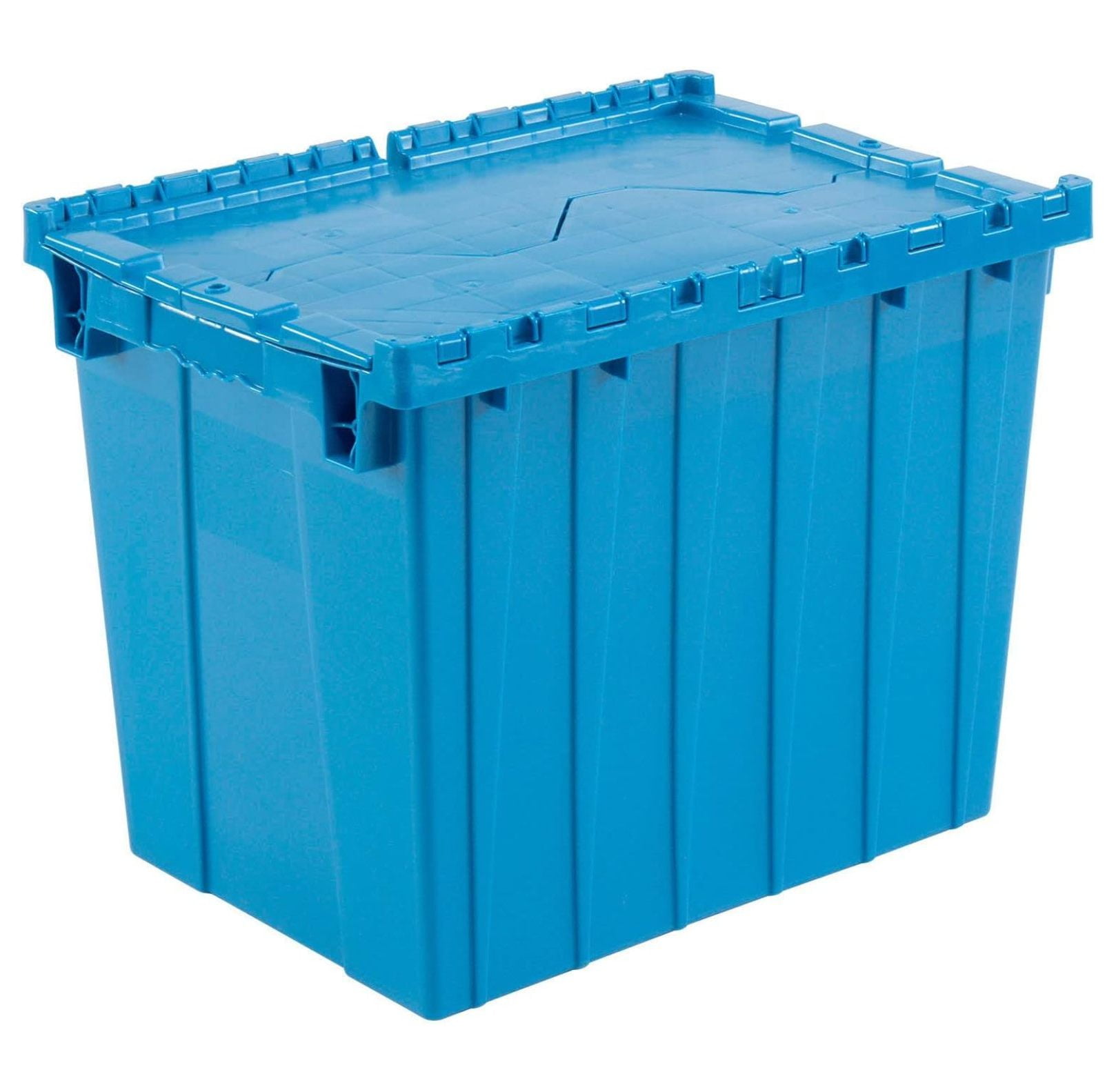 Distribution Container With Hinged Lid, 21-7/8x15-1/4x17-1/4, Blue ...
