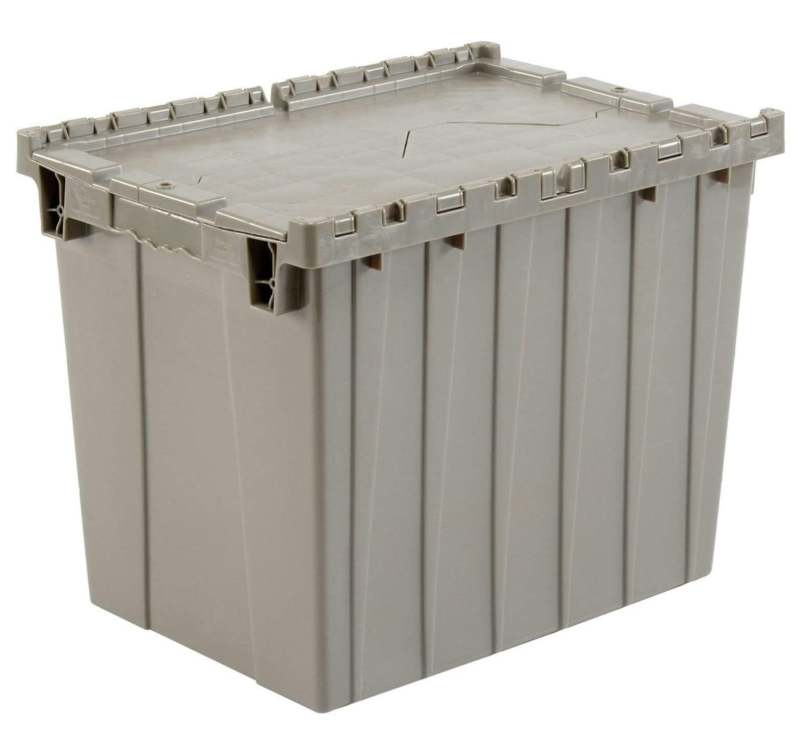 Distribution Container With Hinged Lid, 21-7/8x15-1/4x17-1/4, Gray ...