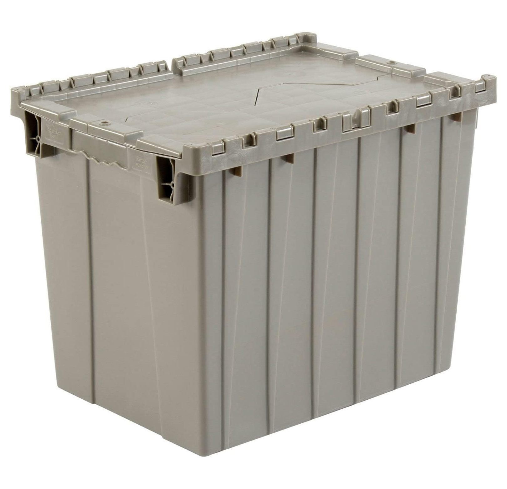 Distribution Container With Hinged Lid, 21-7/8x15-1/4x17-1/4, Gray ...