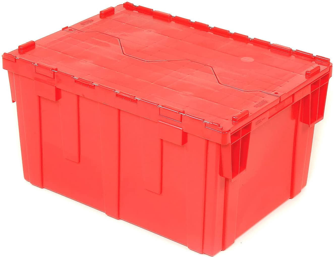 Distribution Container With Hinged Lid, 28-1/8x20-3/4x15-5/8, Red ...