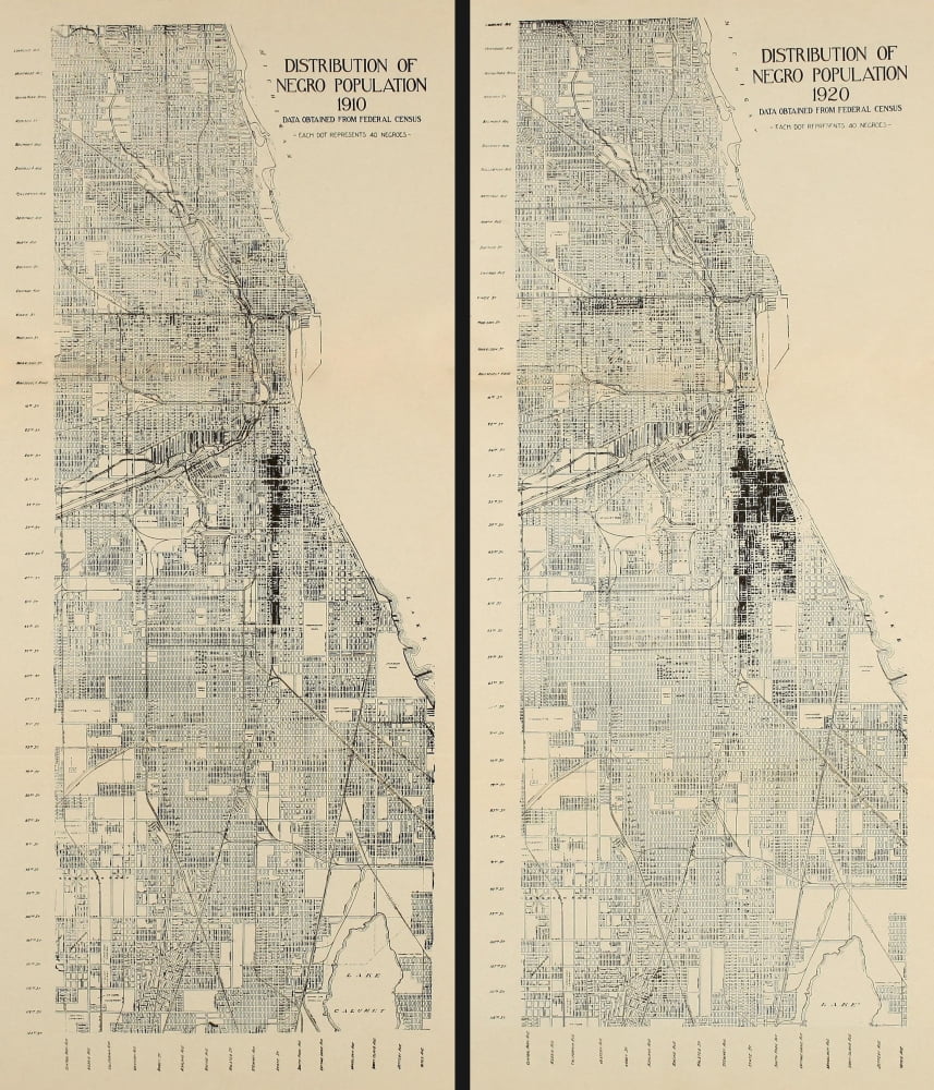 Distribution Of African American Population In Chicago In 1910 And 1920. The Map Shows The ...