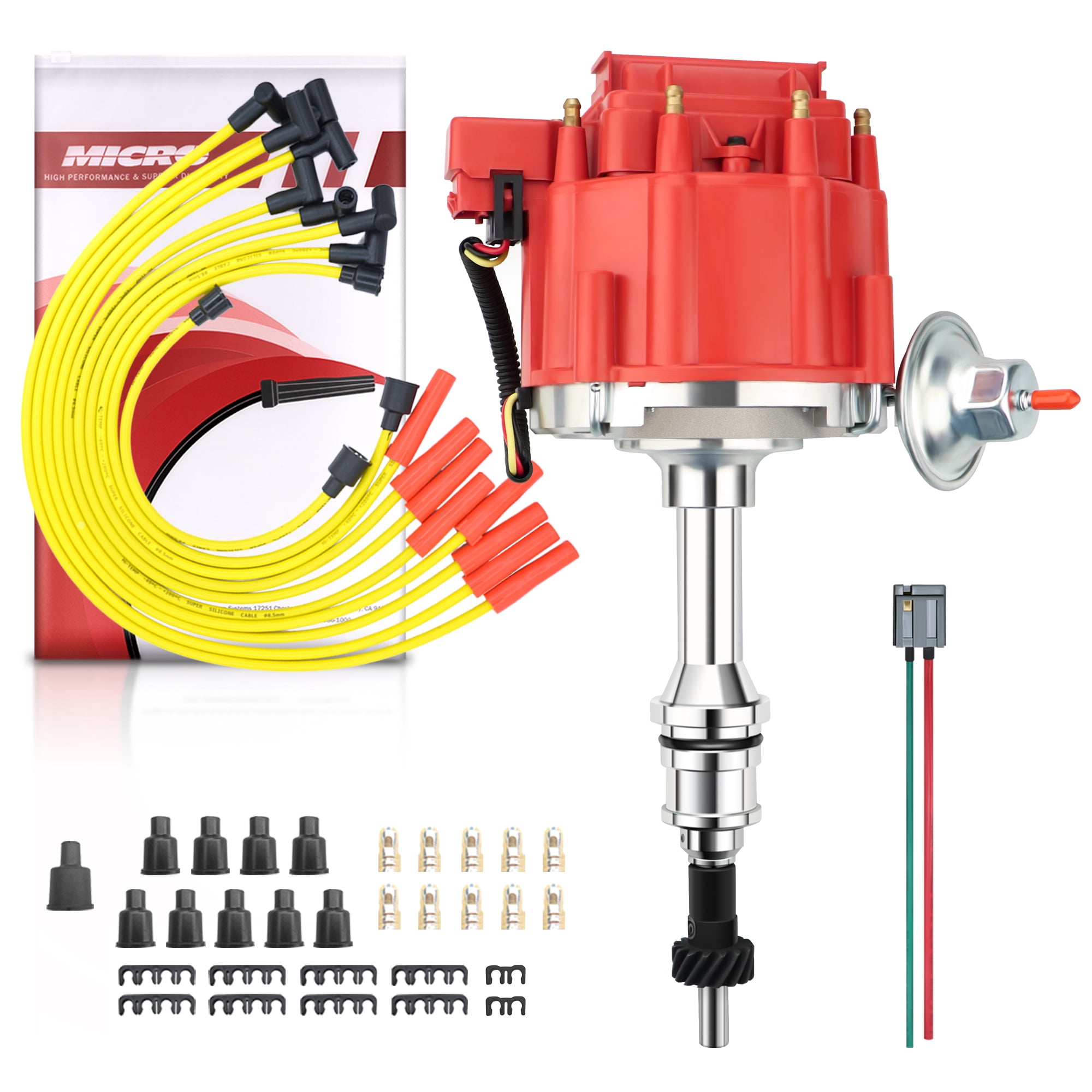 Distributor& Spark Plug Wires Compatible with SBF Ford Small Block 260 ...