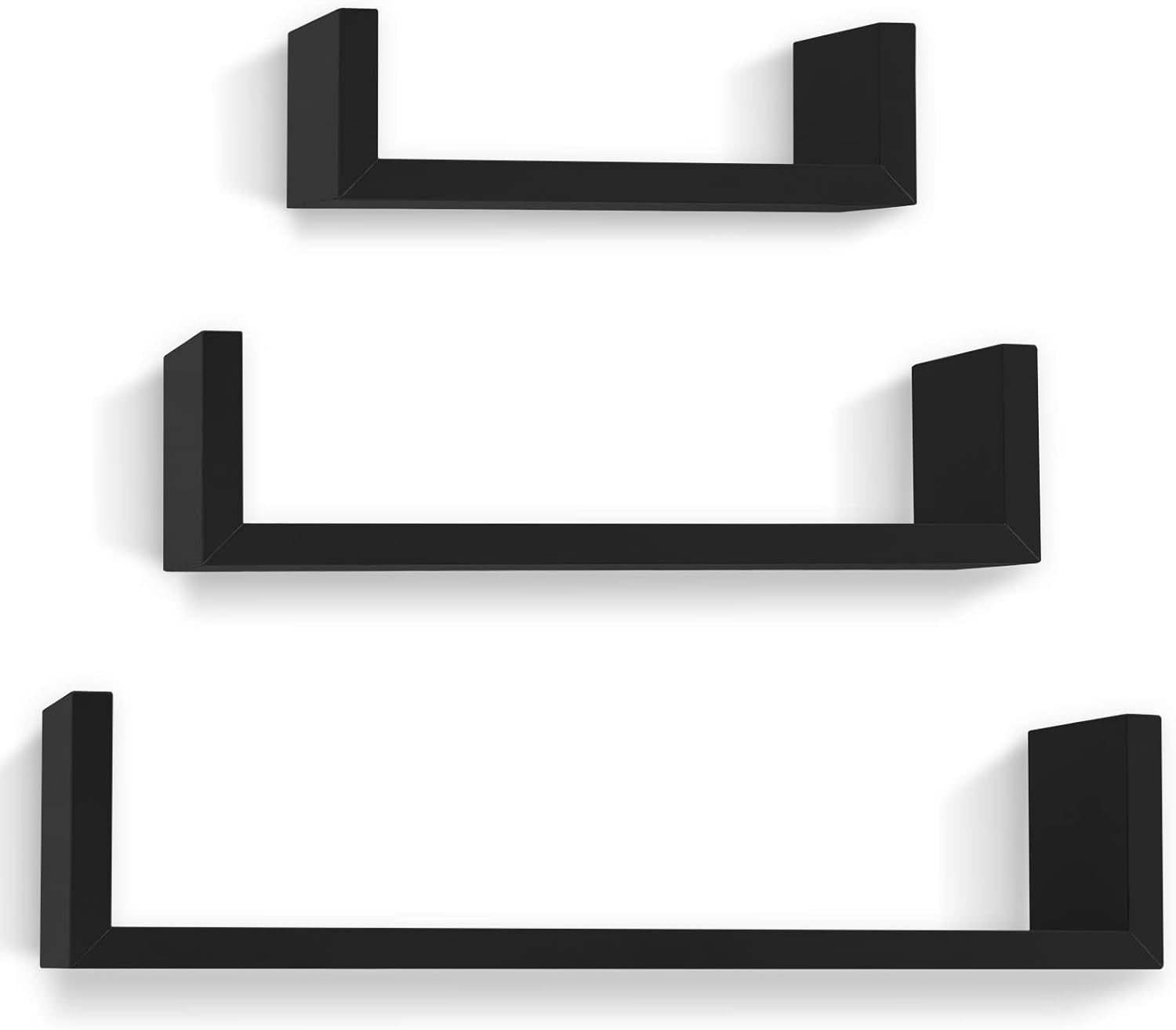 Distributors Black Wall Mounted Shelf U-Shaped Floating Shelves Home ...