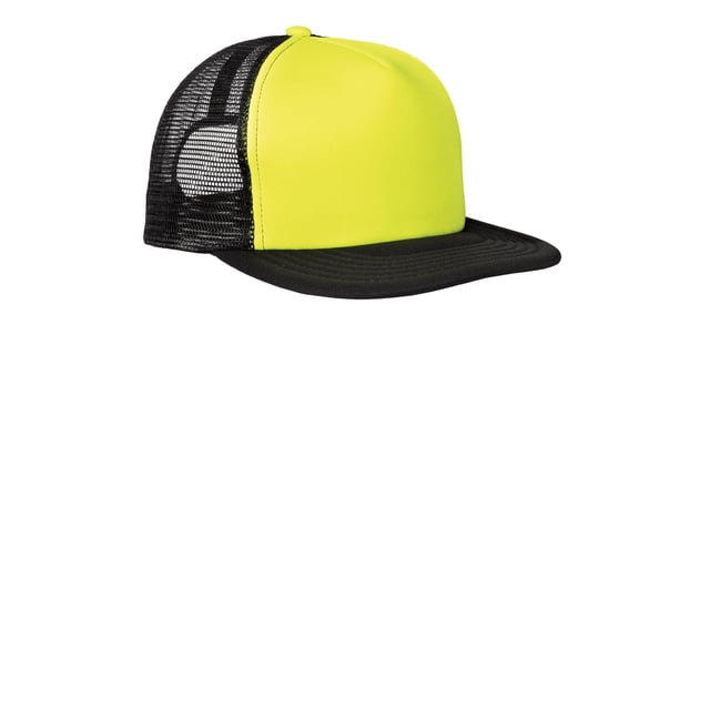 District Adult Unisex Regular Plain/Mesh Cap Neon Yellow One Size Fits ...