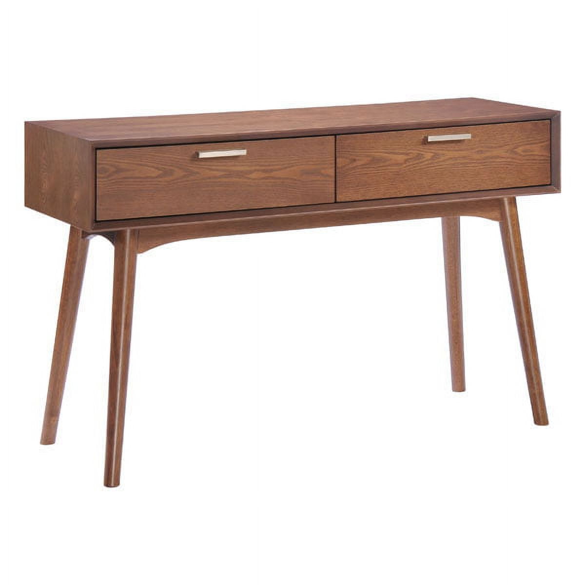 District Console Table Walnut - Wood Veneer, Mdf Rubberwood - Walmart.com