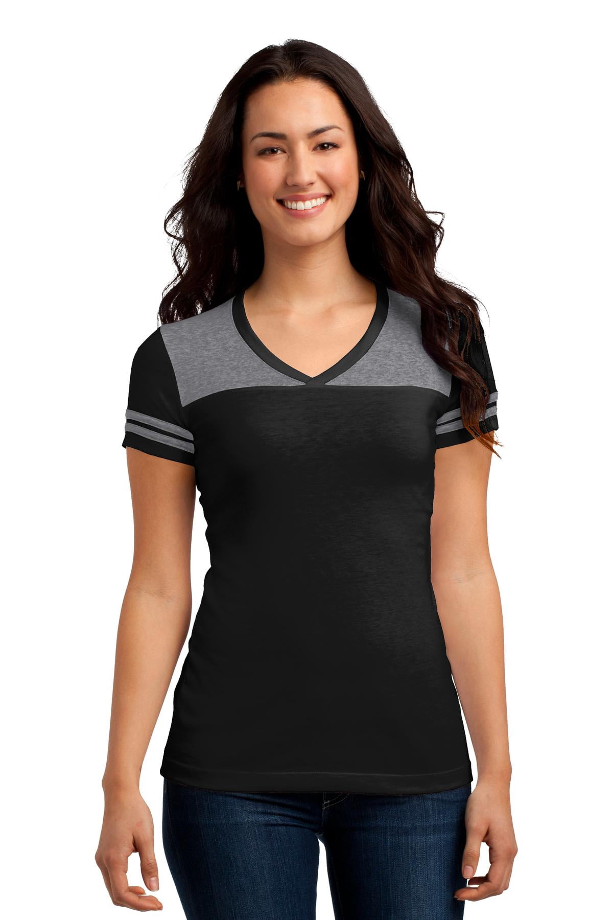District DT264 Women Juniors Varsity V-Neck Tee T-Shirt - Walmart.com