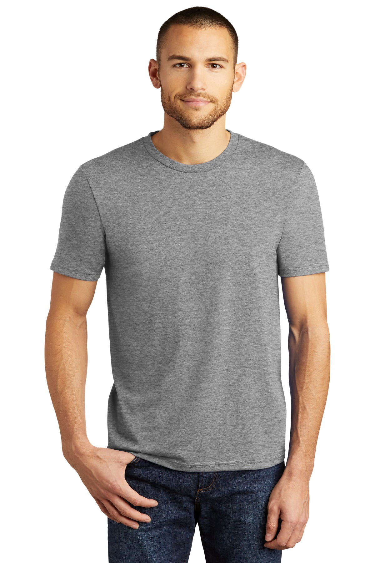 District Made Mens Perfect Tri Crew Tee-S (Grey Frost) - Walmart.com