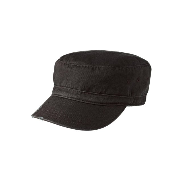 District Threads Distressed Military Style twill Hat. DT605, Black ...