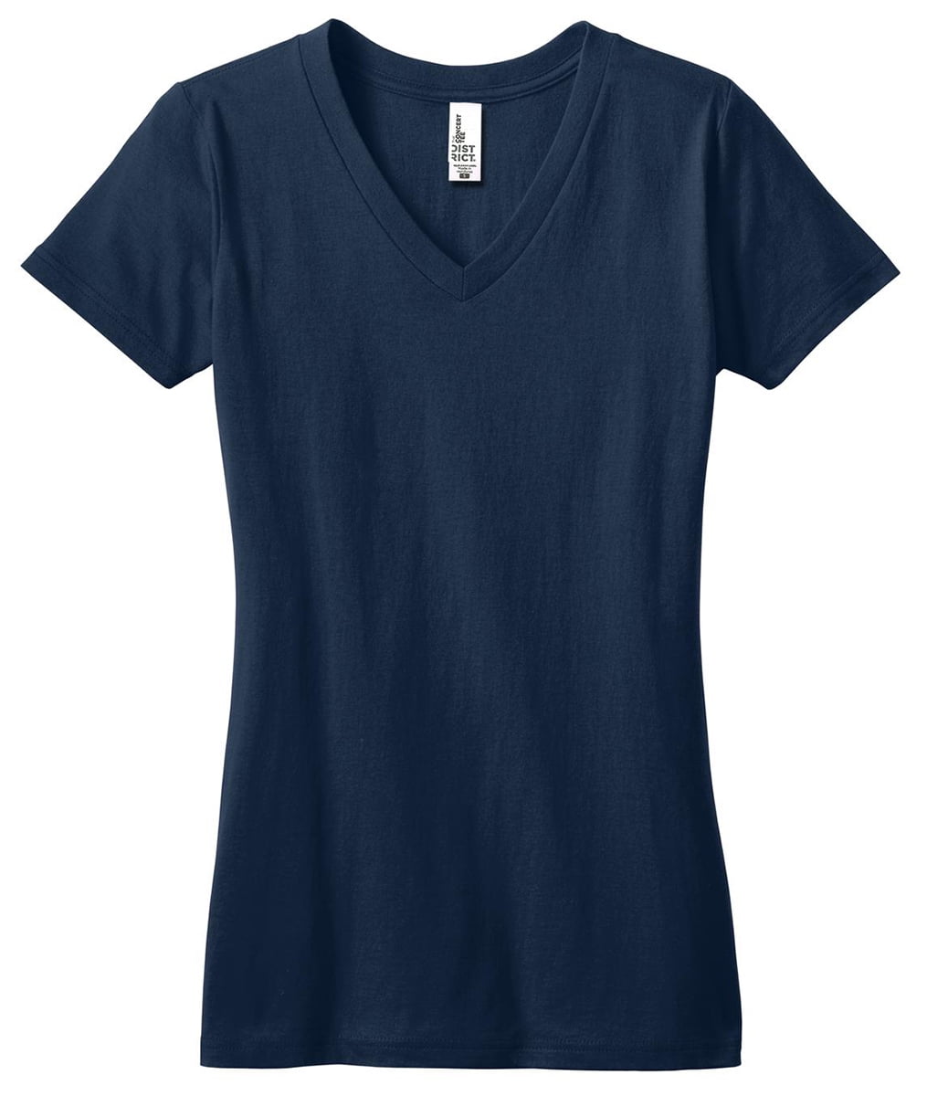 District Threads Juniors Concert Tee V-Neck. New Navy. L. - Walmart.com