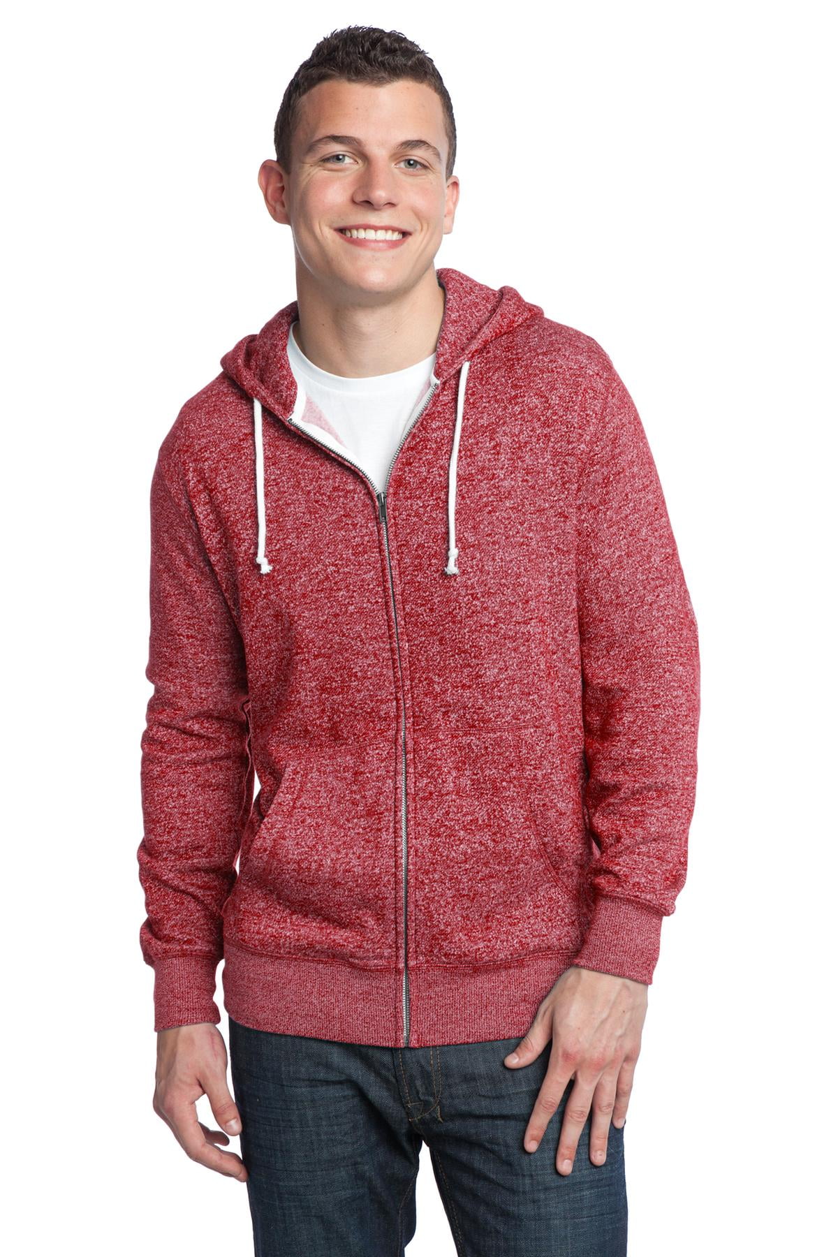 District - Young Mens Marled Fleece Full-Zip Hoodie Dt192 - Marled Deep ...