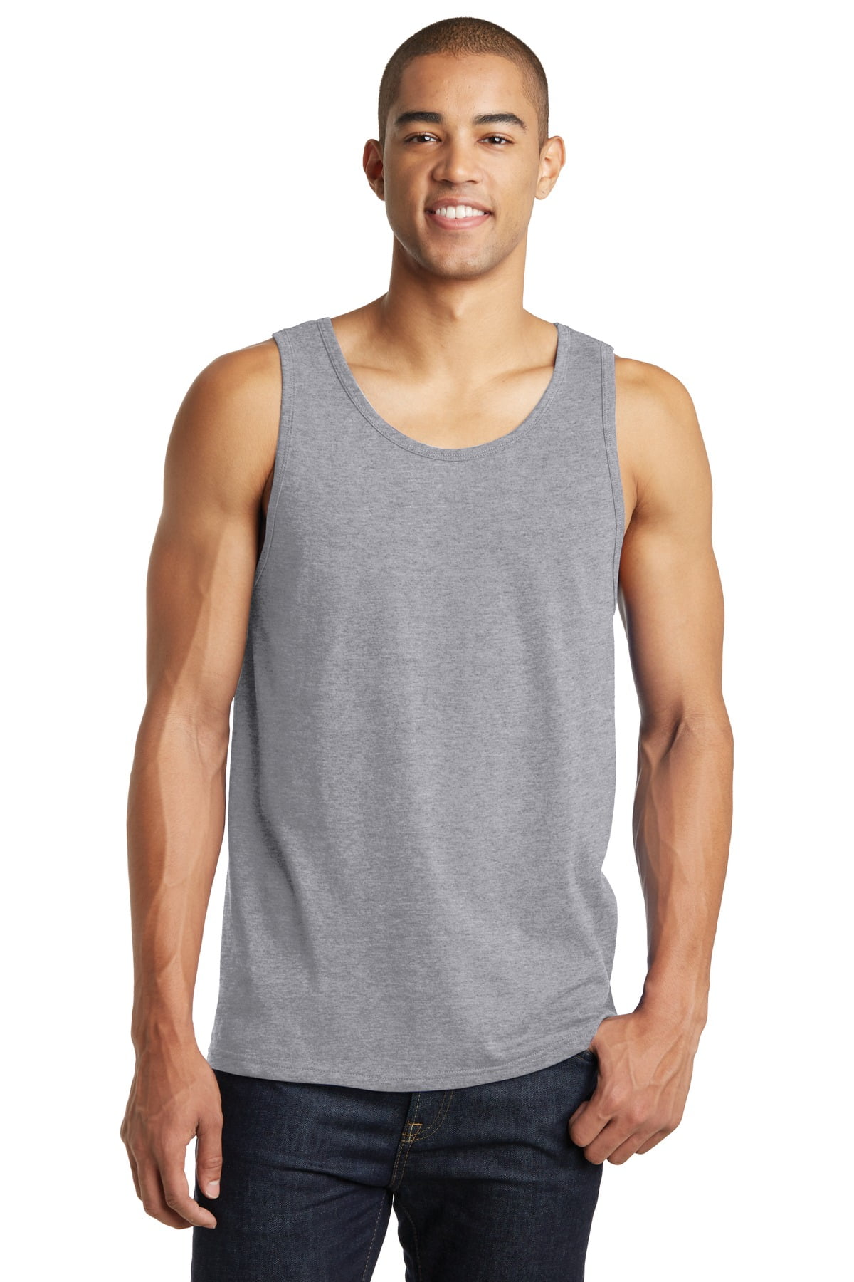 District Young Mens Concert Tank, Heather Grey, 2XL, Soft Cotton Poly ...