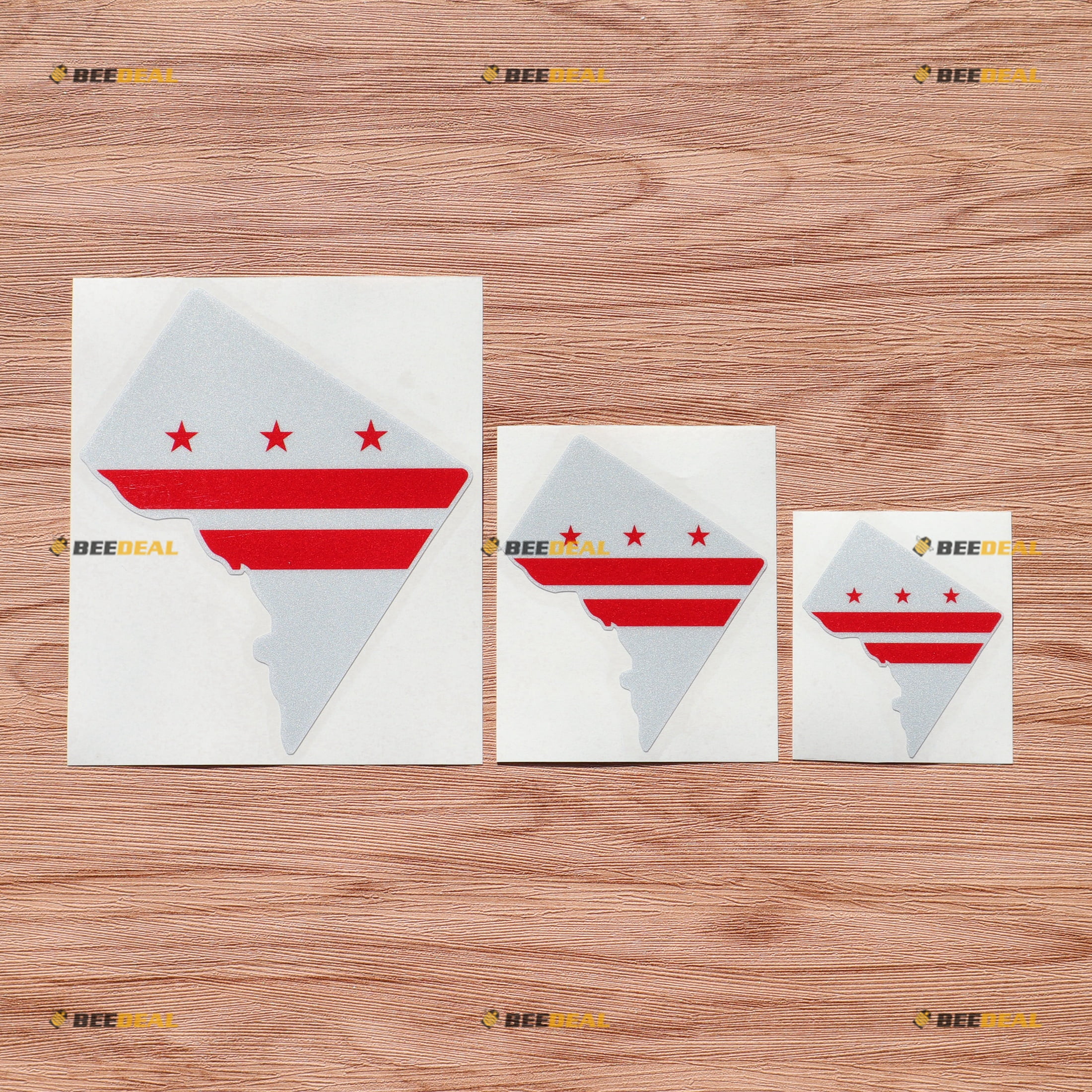 District of Columbia Flag Map Outline Vinyl Decal Sticker - Set of 3 ...