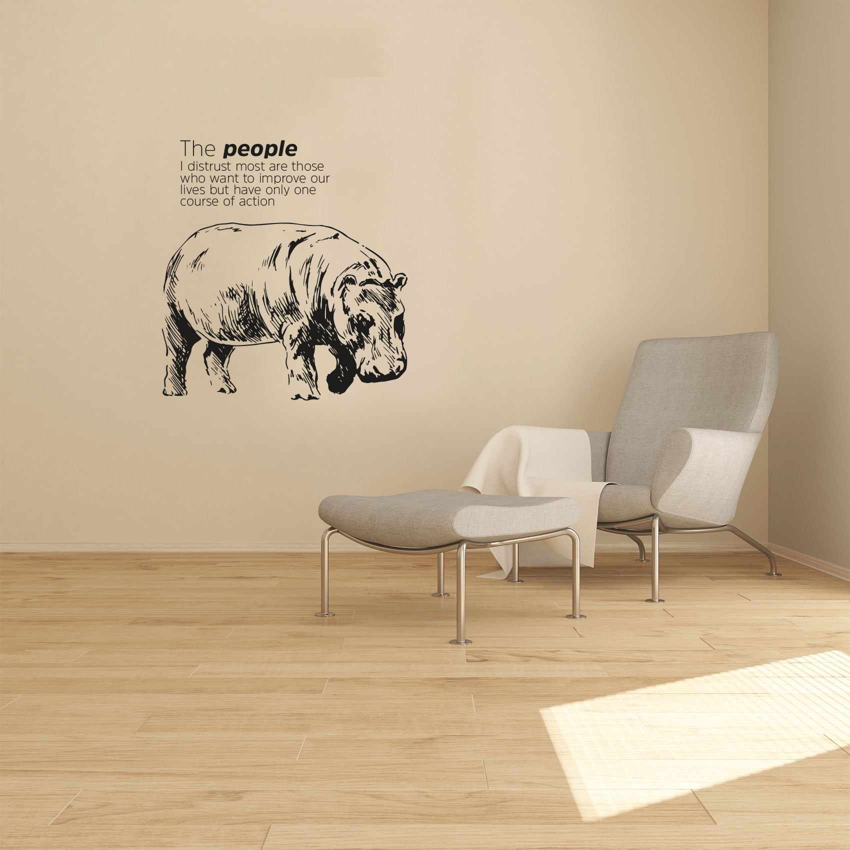 Distrust Hippo Hippopotamus Motivation Quote Animal Animals Life Wall ...