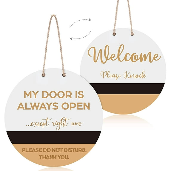 Do Not Disturb Door Hanger Sign, Double Side Wood Meeting Sign for ...