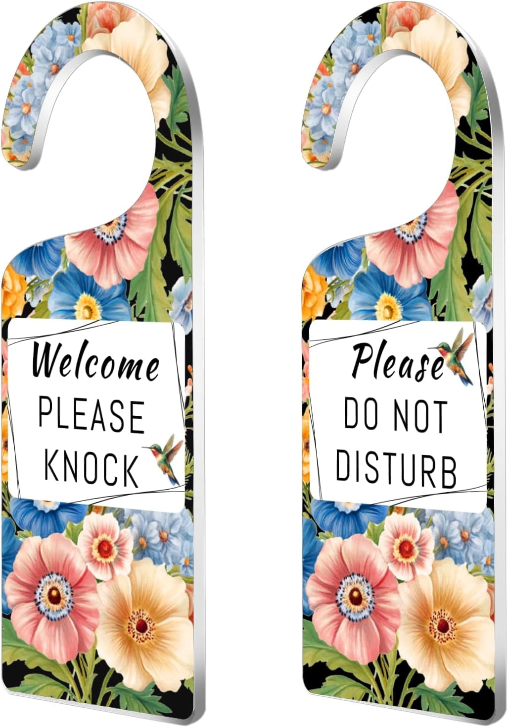 Do Not Disturb Door Sign 2 Pack Flower Acrylic Engraved Notice Door ...