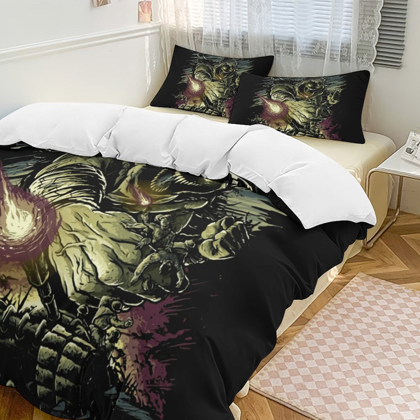 Disturbed Anime Cartoon Bedding 3-Piece Set, 79 X 90 Inches, 1 Duvet ...