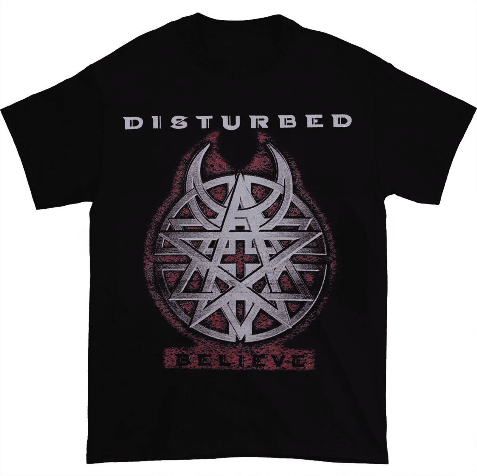 Disturbed Band Believe Black Cotton Man Woman T Shirt Full Size S-5XL ...