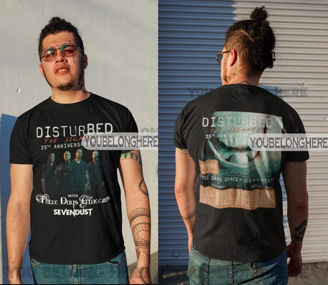 Disturbed Double Sided T-shirt, The sickness 25TH Anniversary Tour 2025 ...