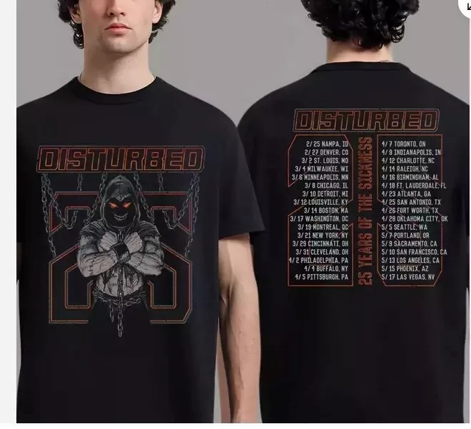 Disturbed The Sickness Chains 2025 Tour T-Shirt, fan gift - Walmart.com