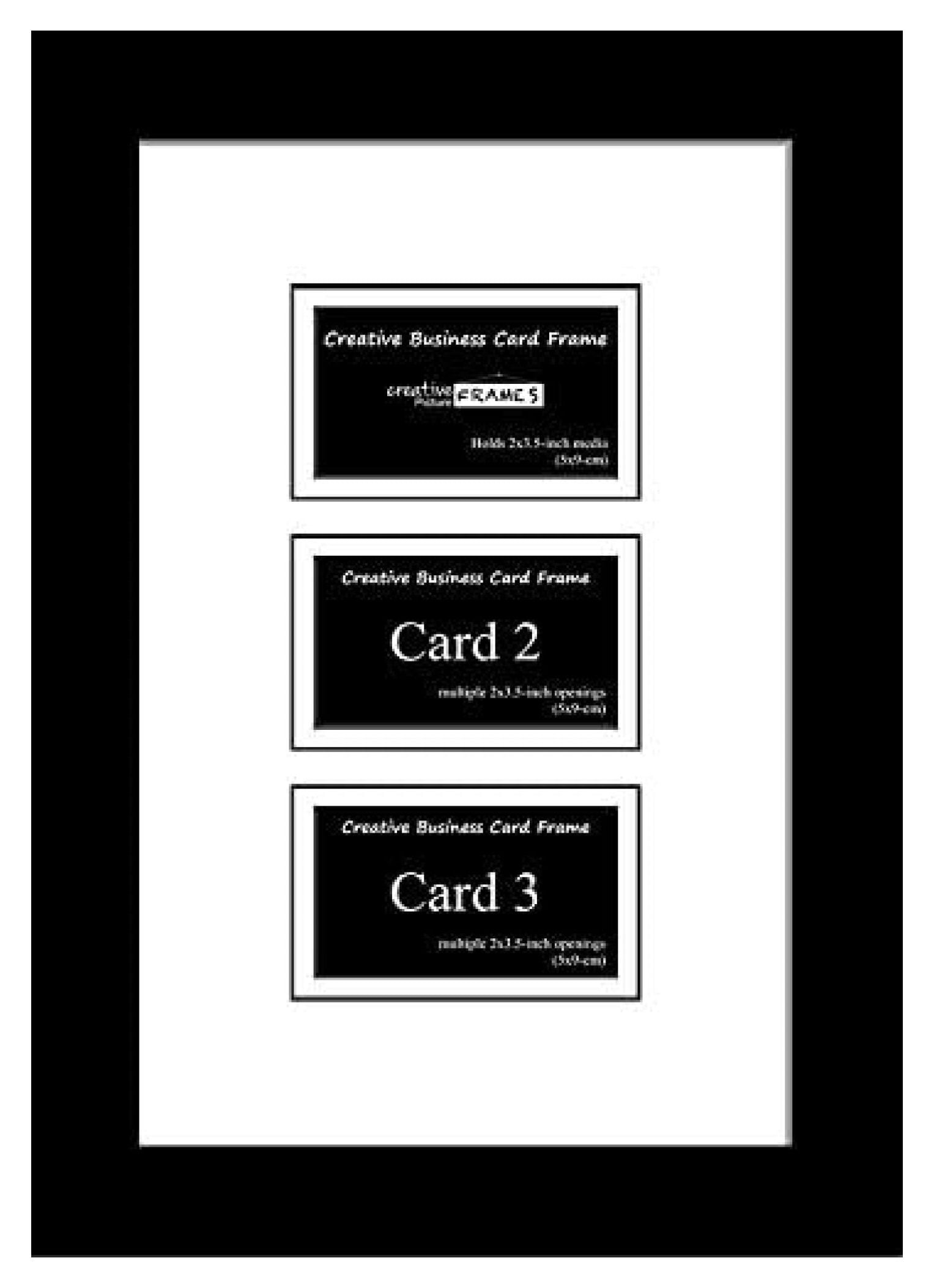 Ditangy 3-2" x 3.5" Triple Opening Black Business Card Frame with 8" x ...