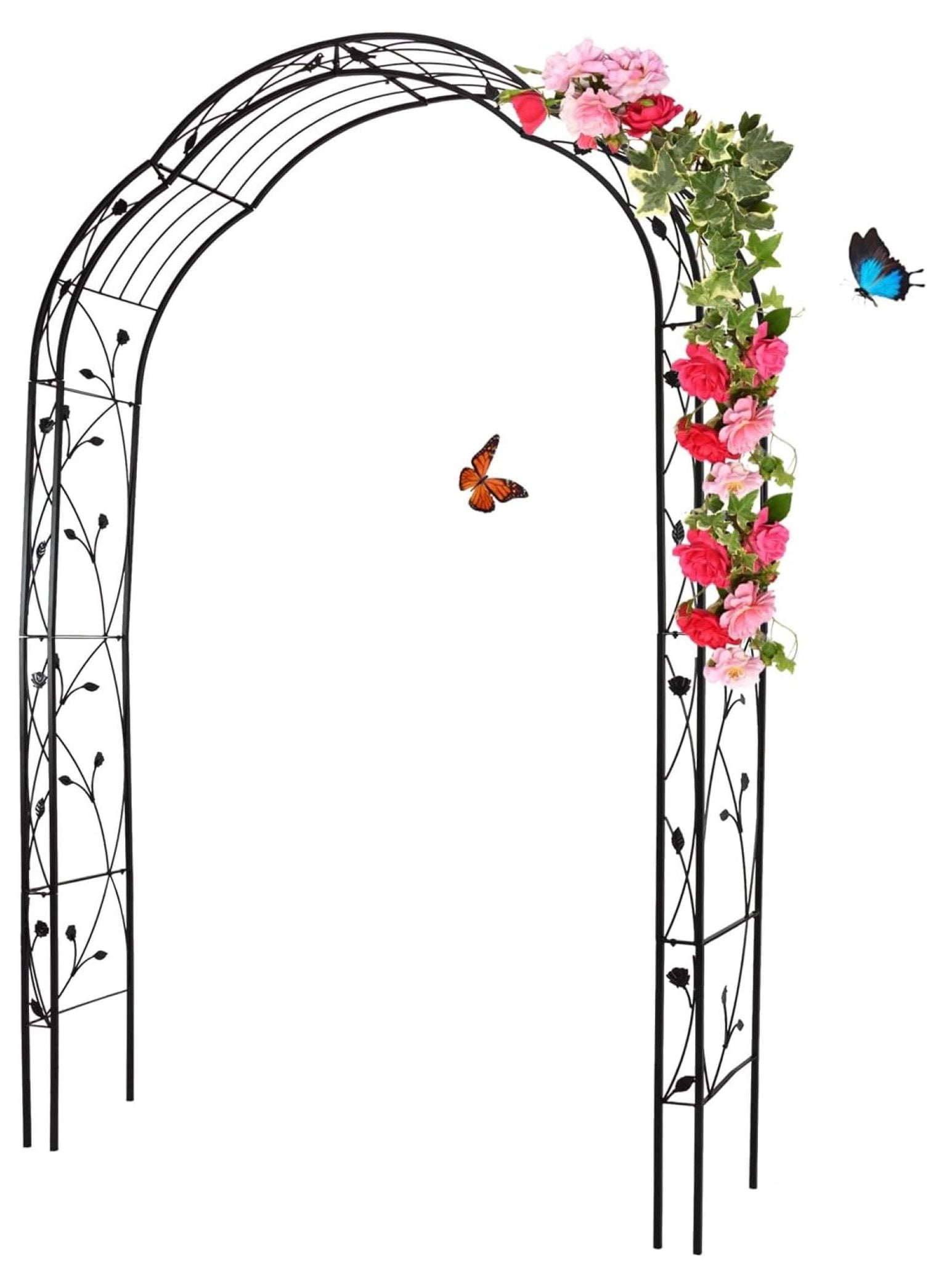 Ditangy 8.9ft Extra Large Garden Arch Trellis - Metal Black Garden ...