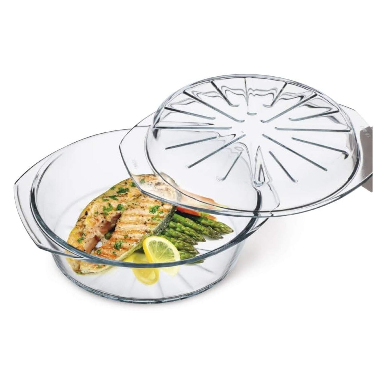 Ditangy Casserole Dish For Oven, Glass Baking Dish With Lid, Ridged ...