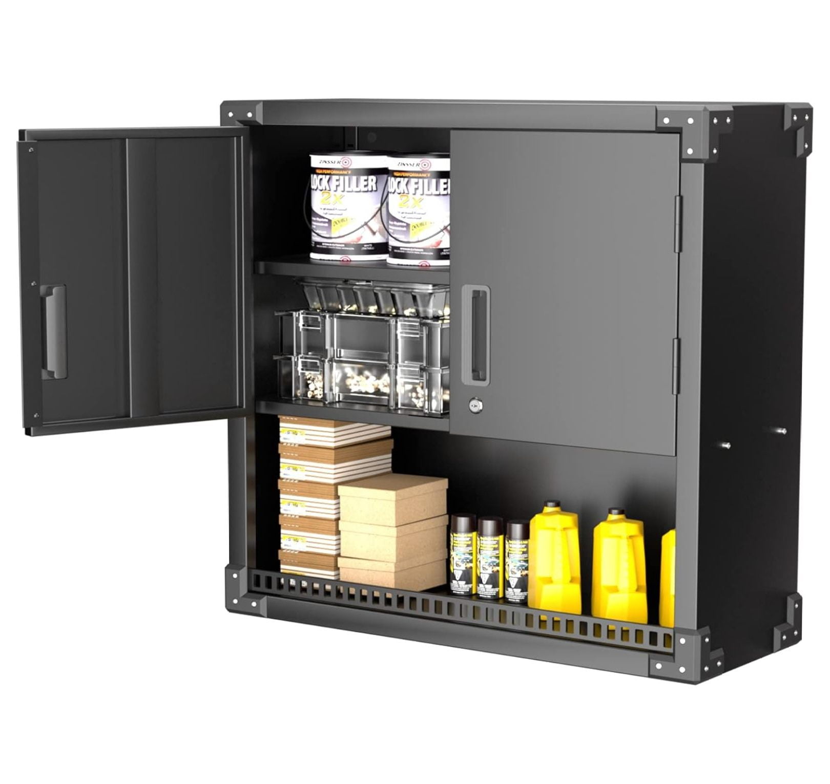 Ditangy Metal Wall Storage Cabinet with Locking Door and 1 Shelf 1 ...