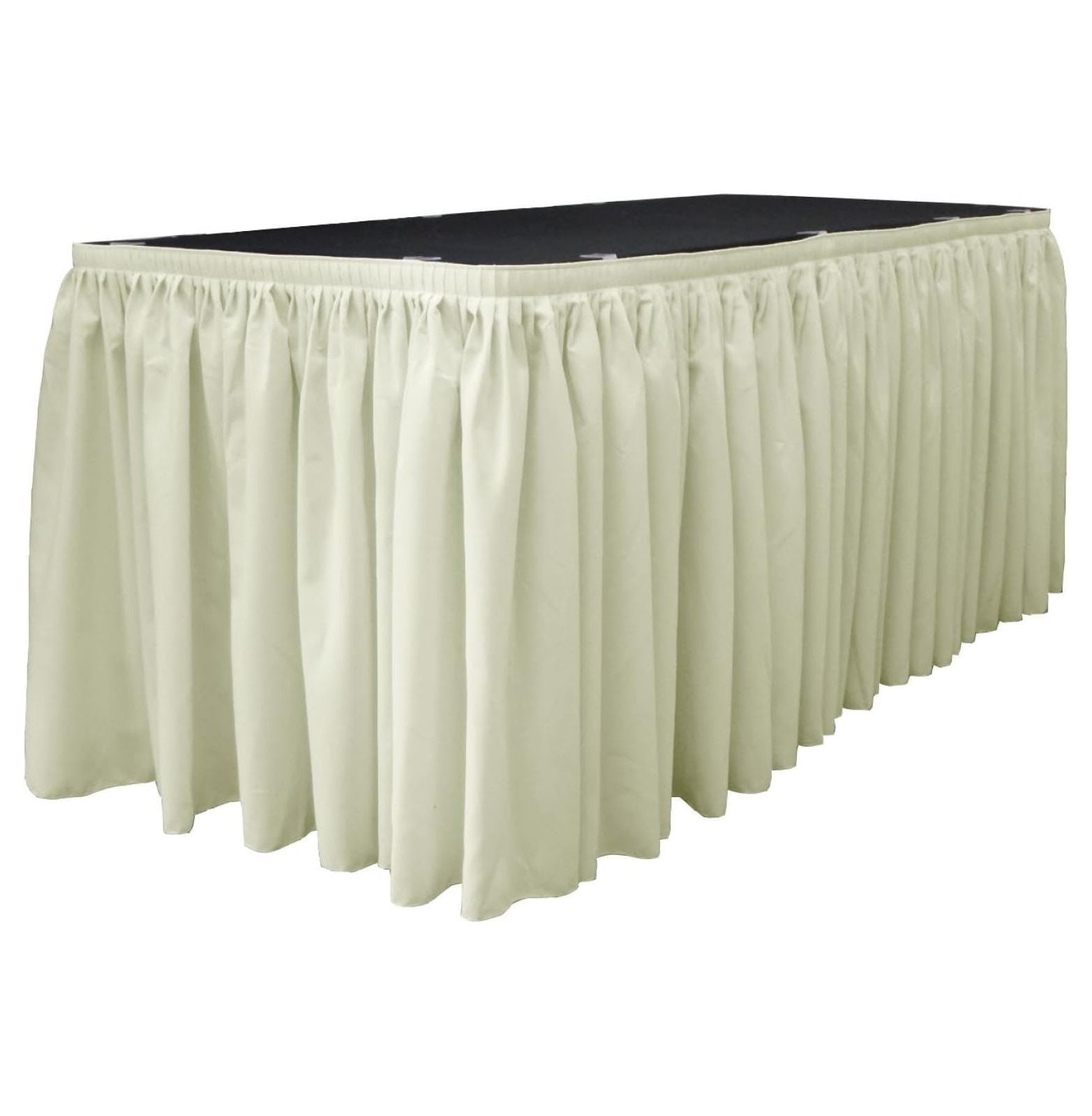 Ditangy Polyester Poplin Table Skirt for Rectangle Tables, Pleat Fabric ...