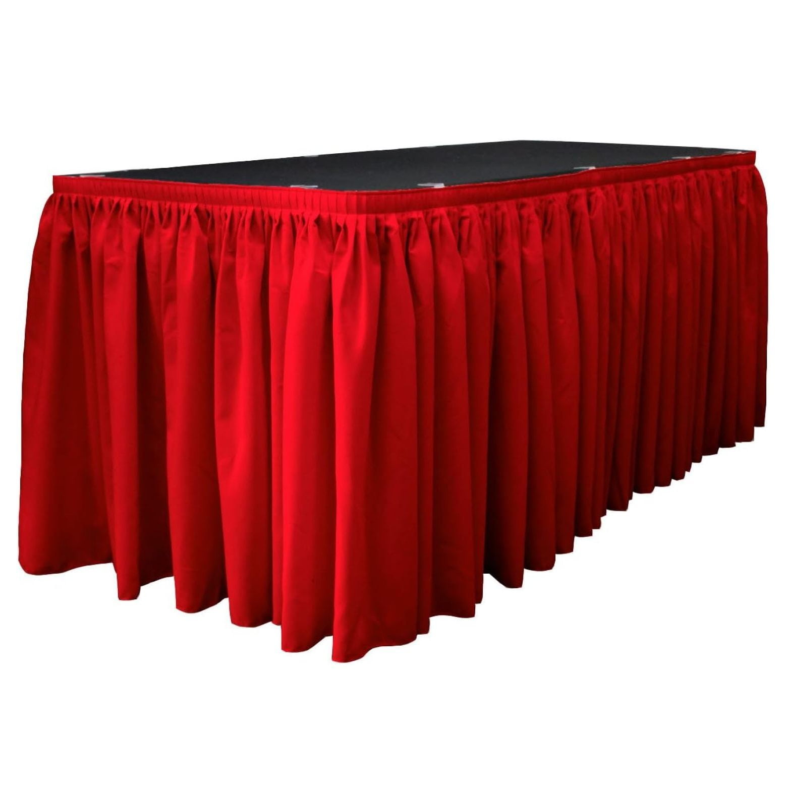 Ditangy Polyester Poplin Table Skirt for Rectangle Tables, Pleat Fabric ...