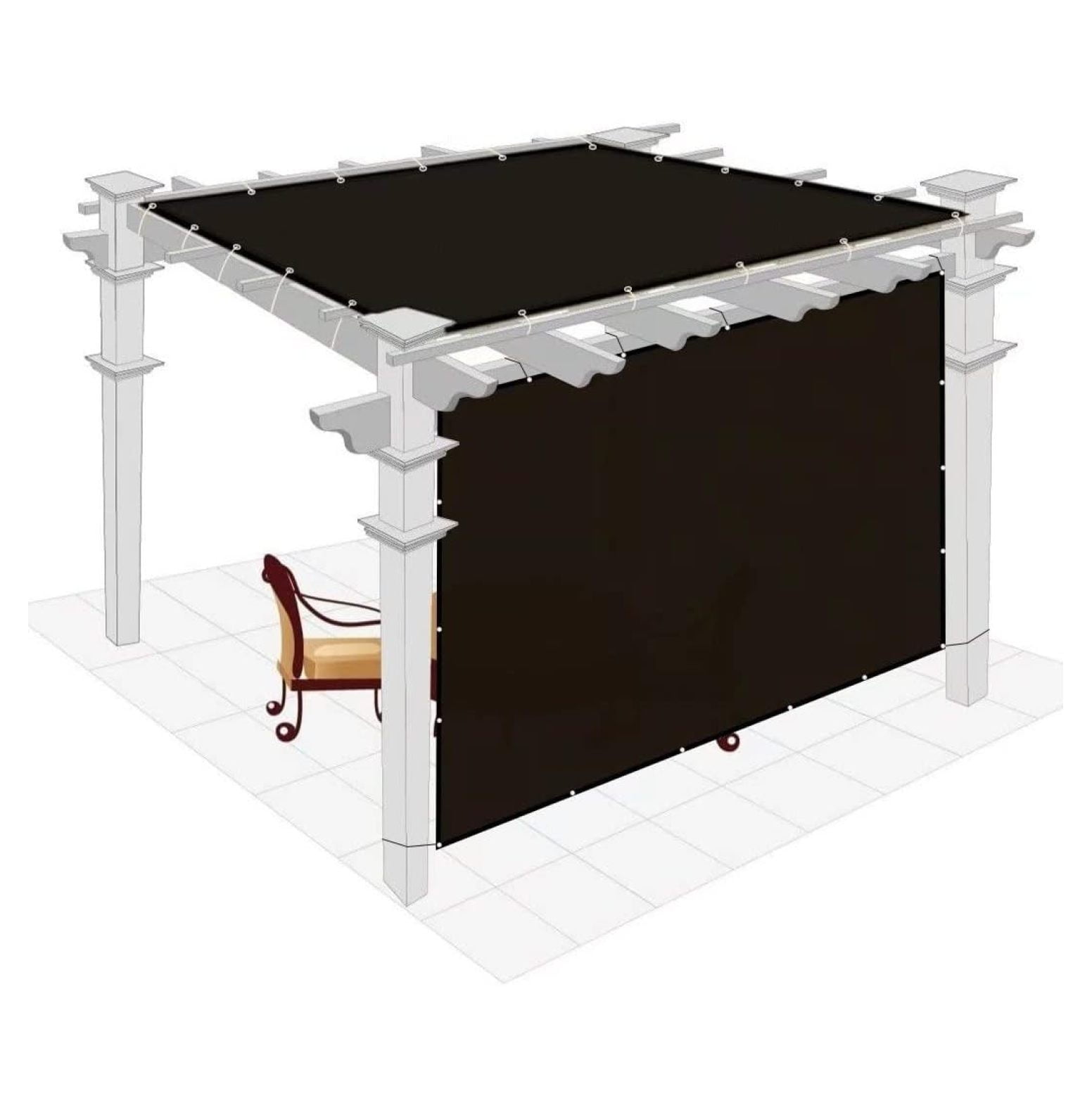 Ditangy Privacy Screen Sun Shades Outdoor Taped Edge with Grommets Sun ...