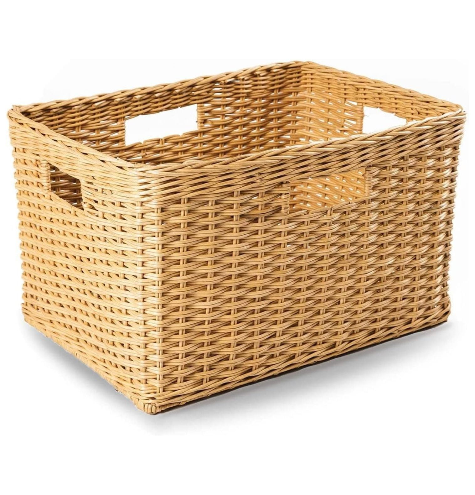 Ditangy Tall Rectangular Wicker Storage Basket, Large, 22.5 in L x 16 ...