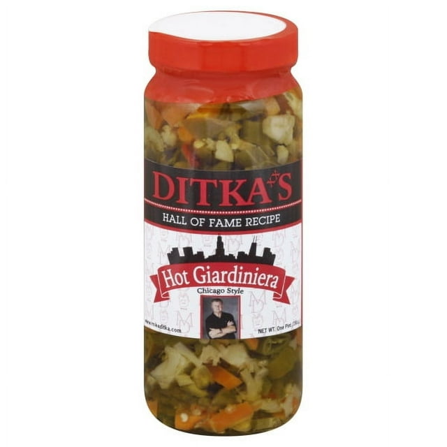 Ditkas, Hot Giardiniera, 16 oz, Jarred Vegetables, Shelf-Stable ...