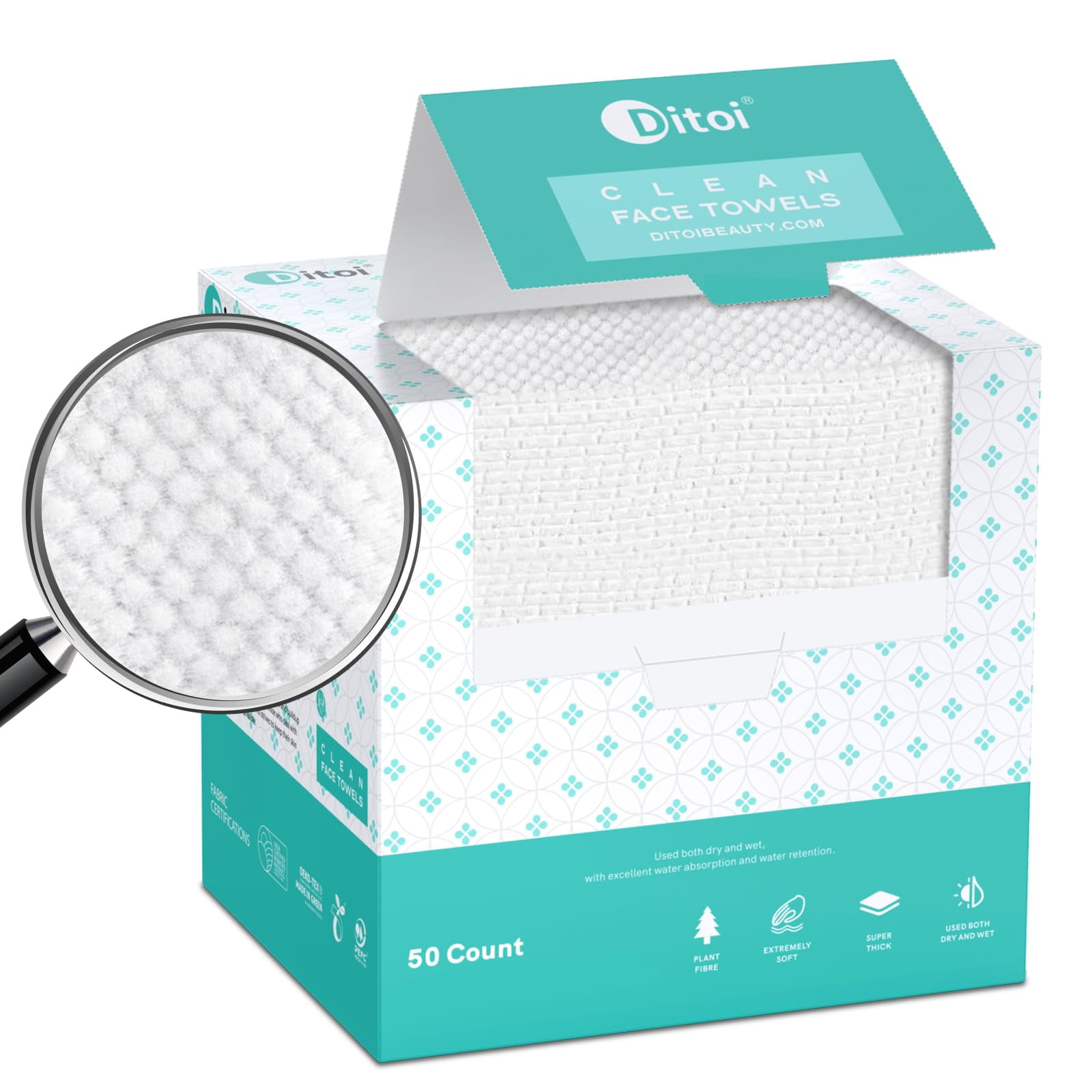 Ditoi Disposable Face Towels, Makeup Remover Dry Wipes, Daily Facial ...