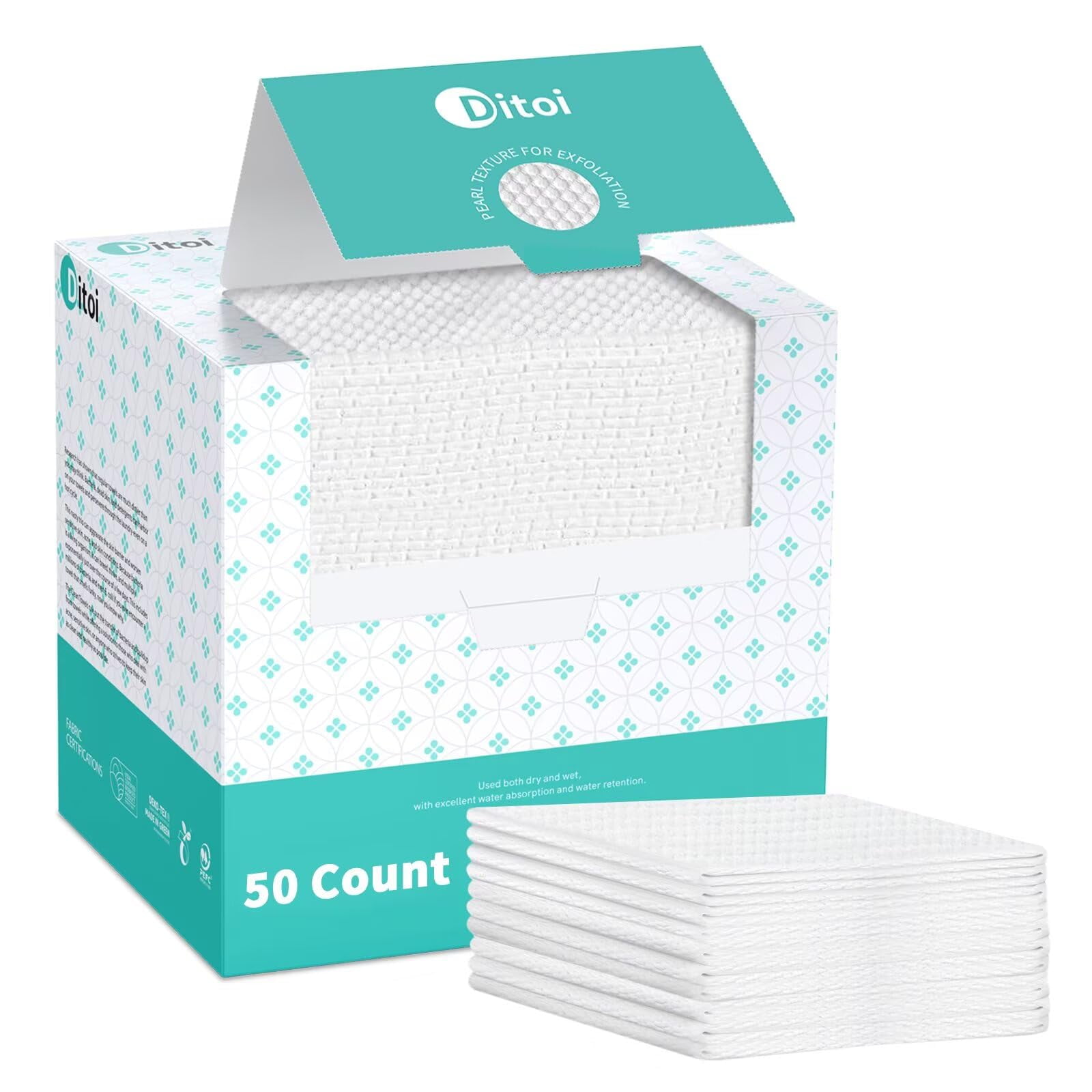 Ditoi Disposable Face Towels,Ultra TMA2 Thick Face Towelettes XL, Lint ...