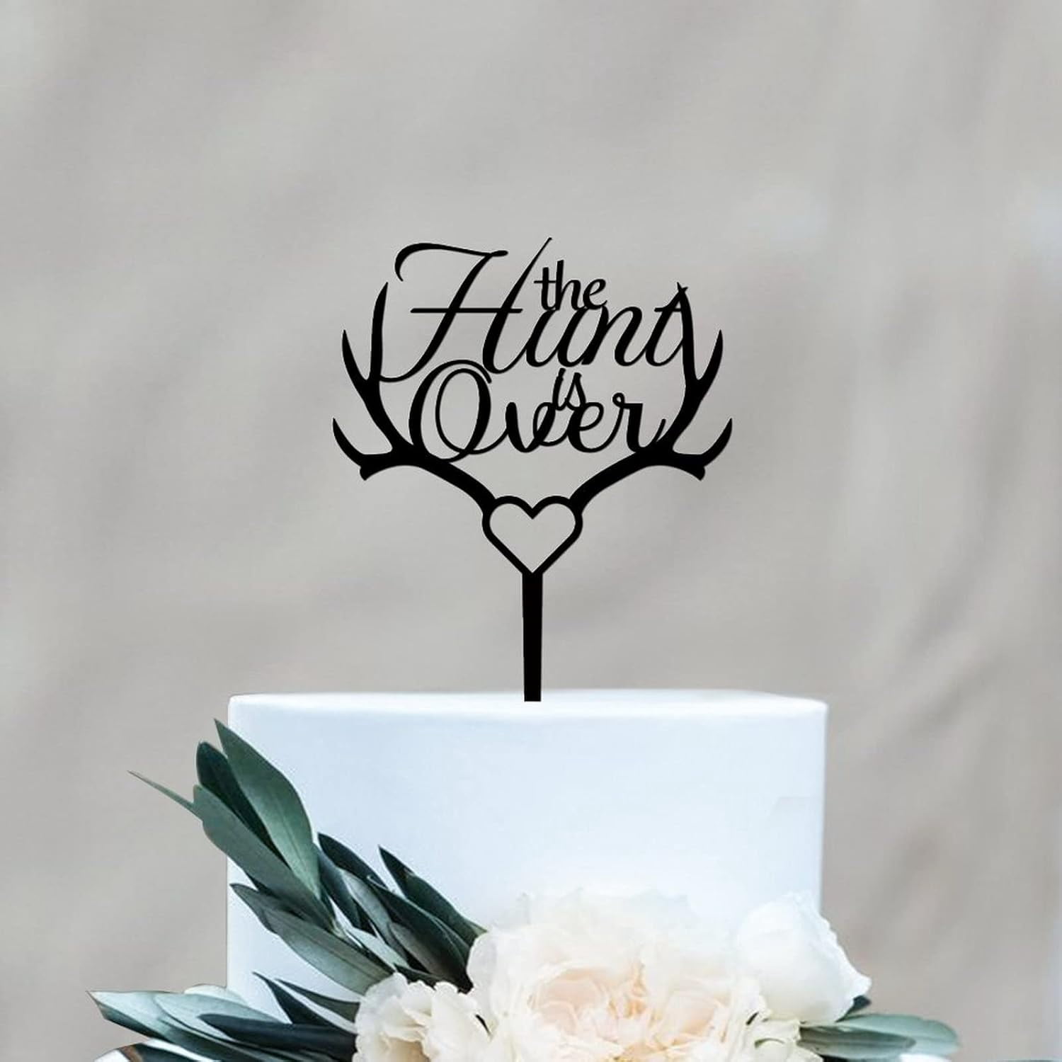 Ditooms The Hunt Is Over Cake Topper,Calligraphic Wedding And ...