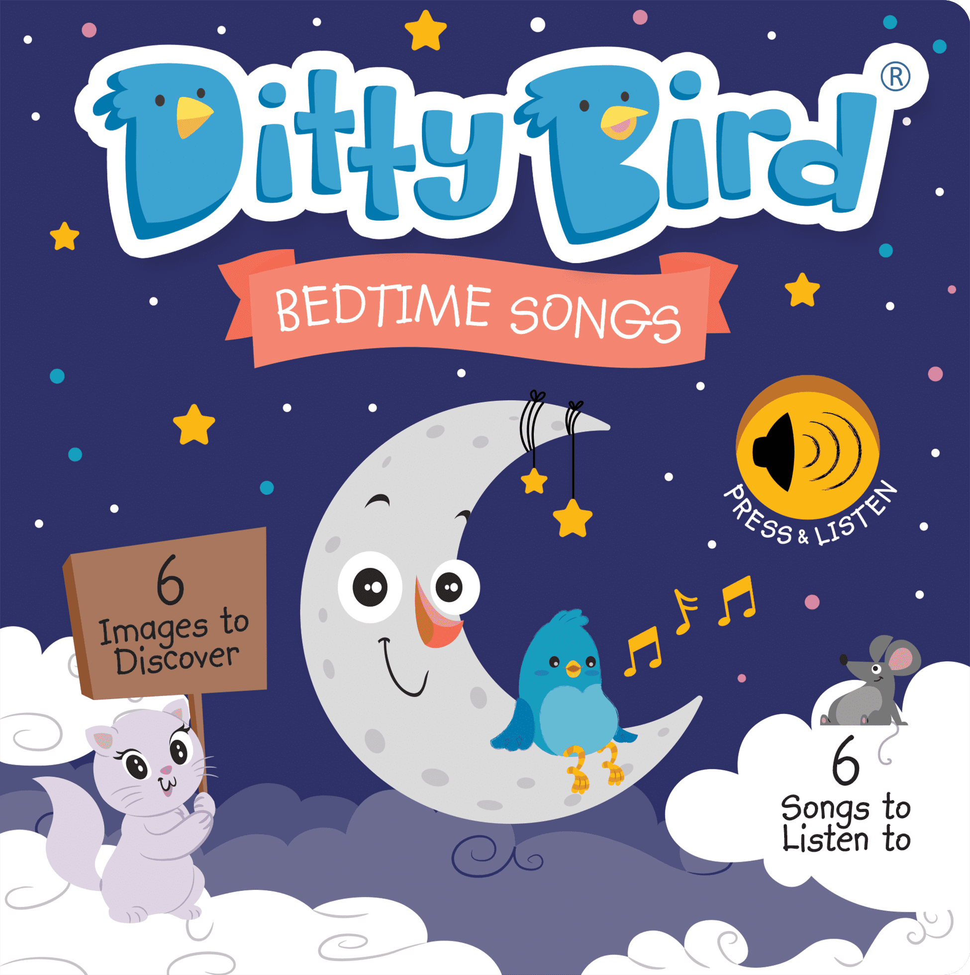 Ditty Bird Interactive Educational Children's Sound Book, Bedtime Songs ...