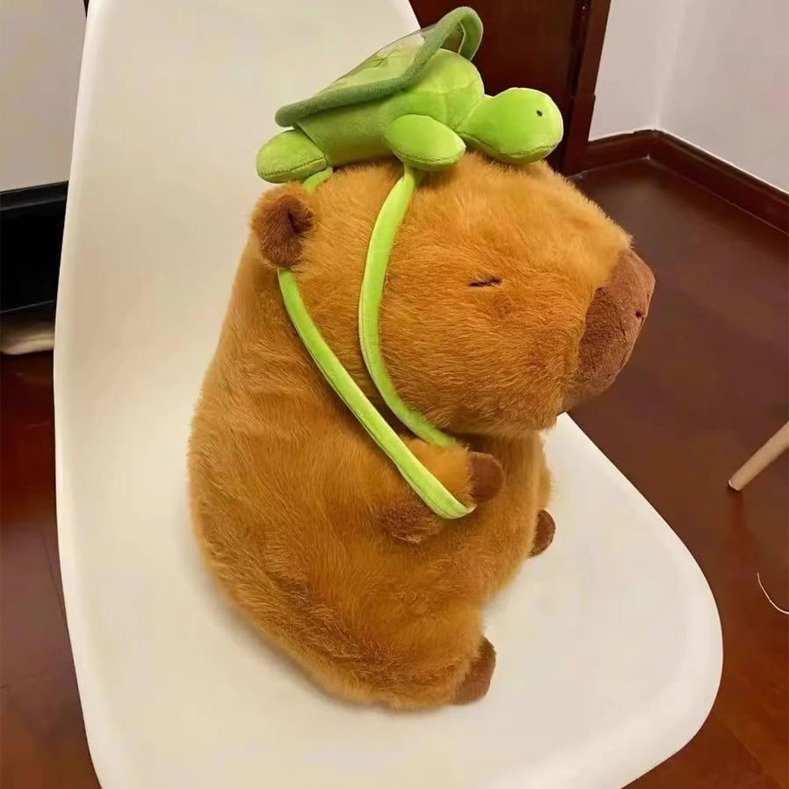Ditucu Cute Capybara Plush Pillow with Wearable Frog Hat Fun Stuffed ...
