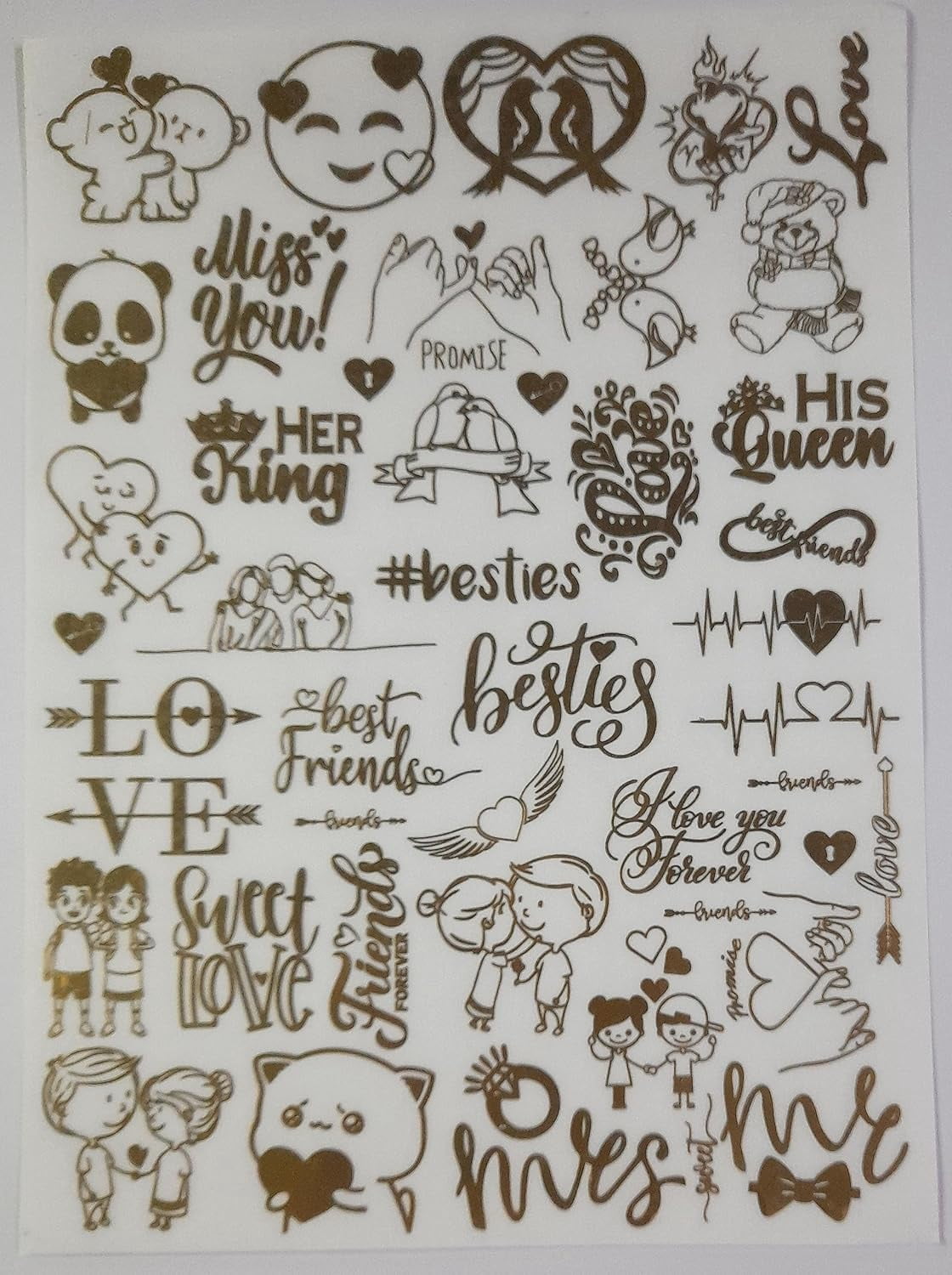 Ditya Crafts Golden EP Metallic Sticker Sheet for Resin A4 Size Art ...