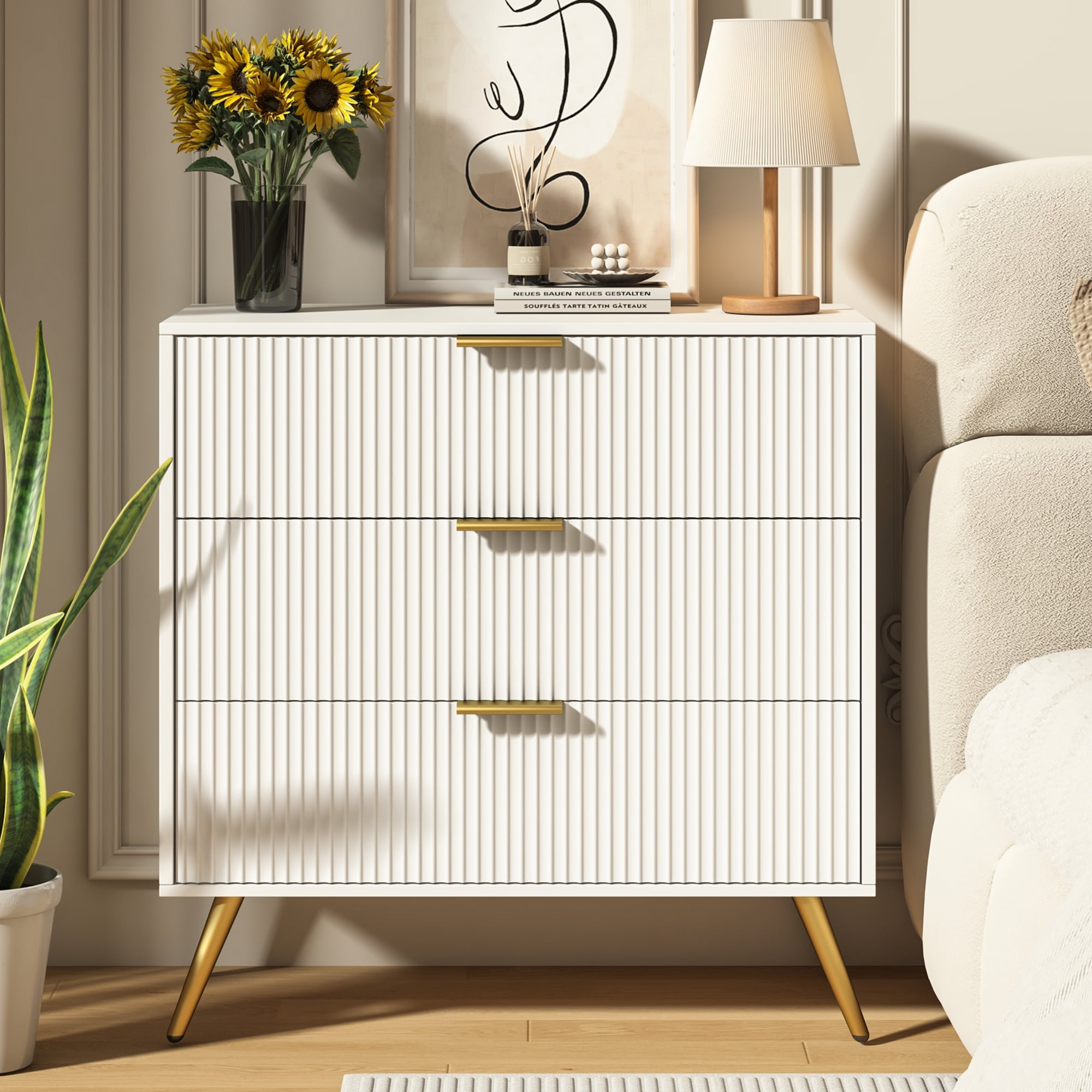 Diubas 3 Drawer Dresser, Chest of Drawers for Bedroom, Modern Storage ...