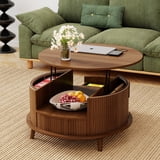 Diubas Lift Top Coffee Table, 31.5" Round Fluted Coffee Table with ...