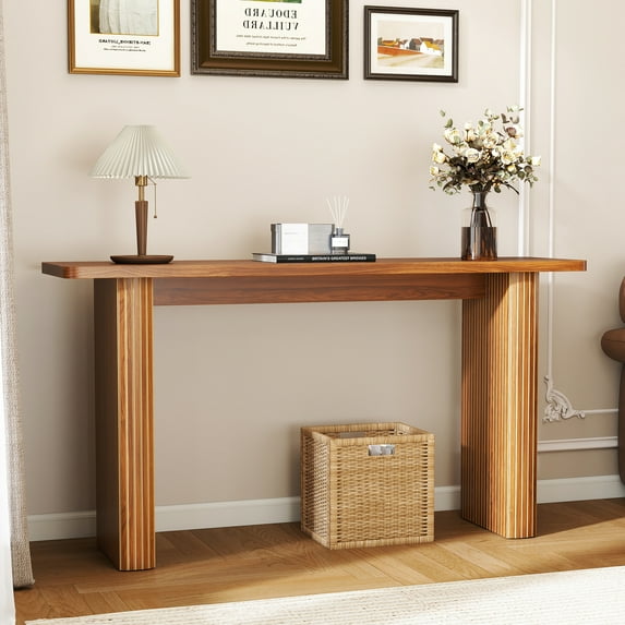 Diubas Long Console Table, Mid-Century Modern Entryway Table, Wood Sofa ...