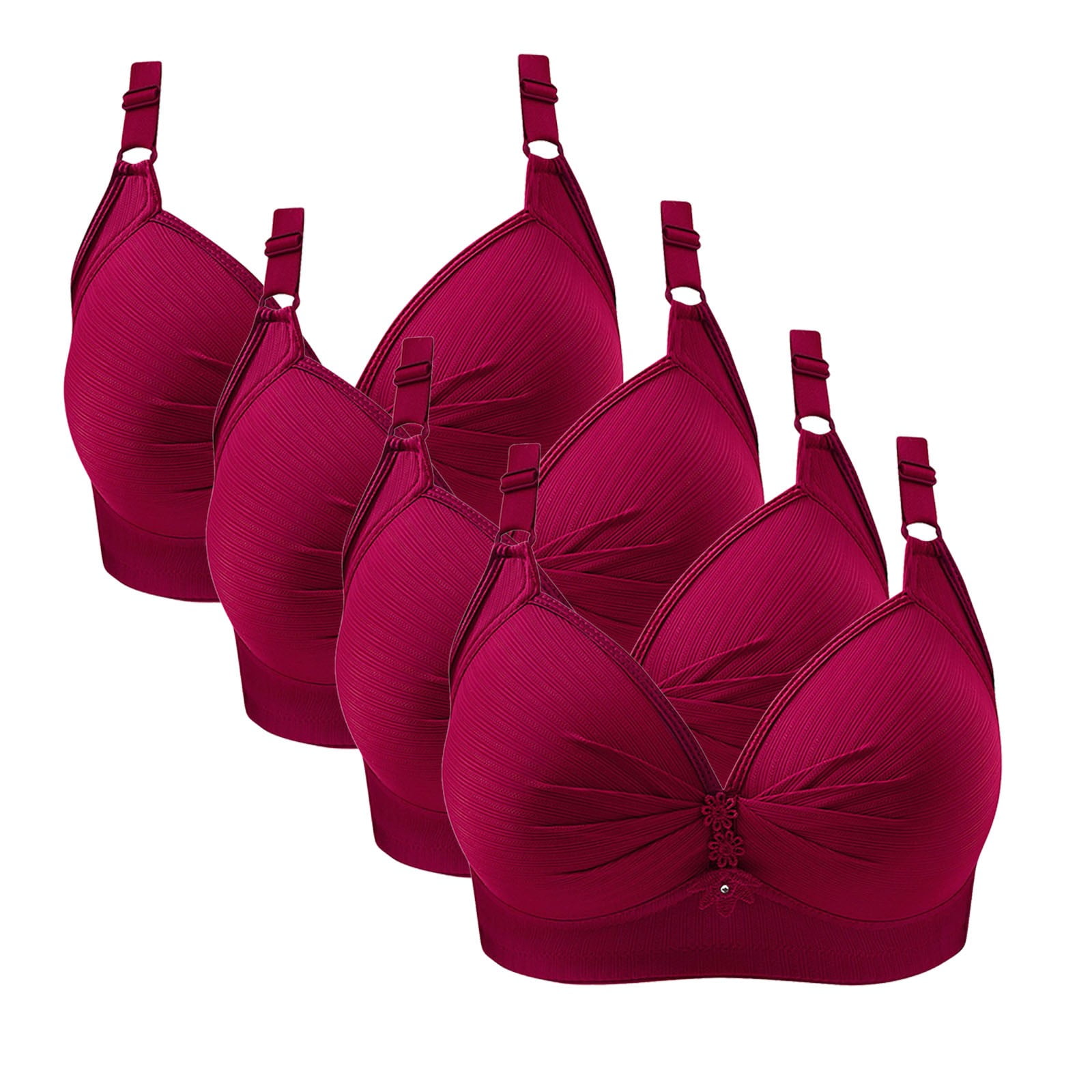 Diufon 4 Pack Wireless Comfortable Bra for Women Everyday Full Coverage ...
