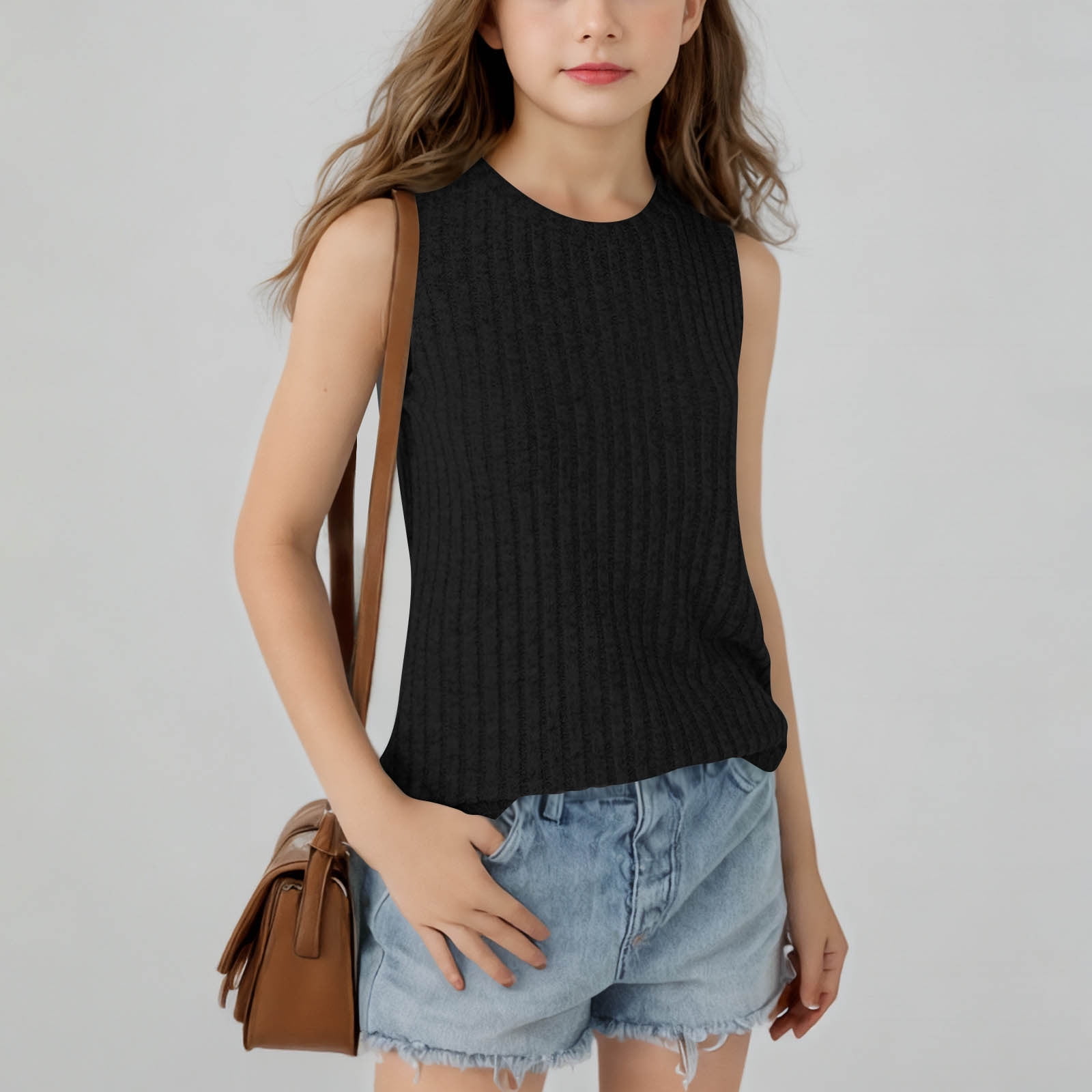 Diufon Girls Tank Tops Fleece Knit Sleeveless Pullover Dressy Casual ...
